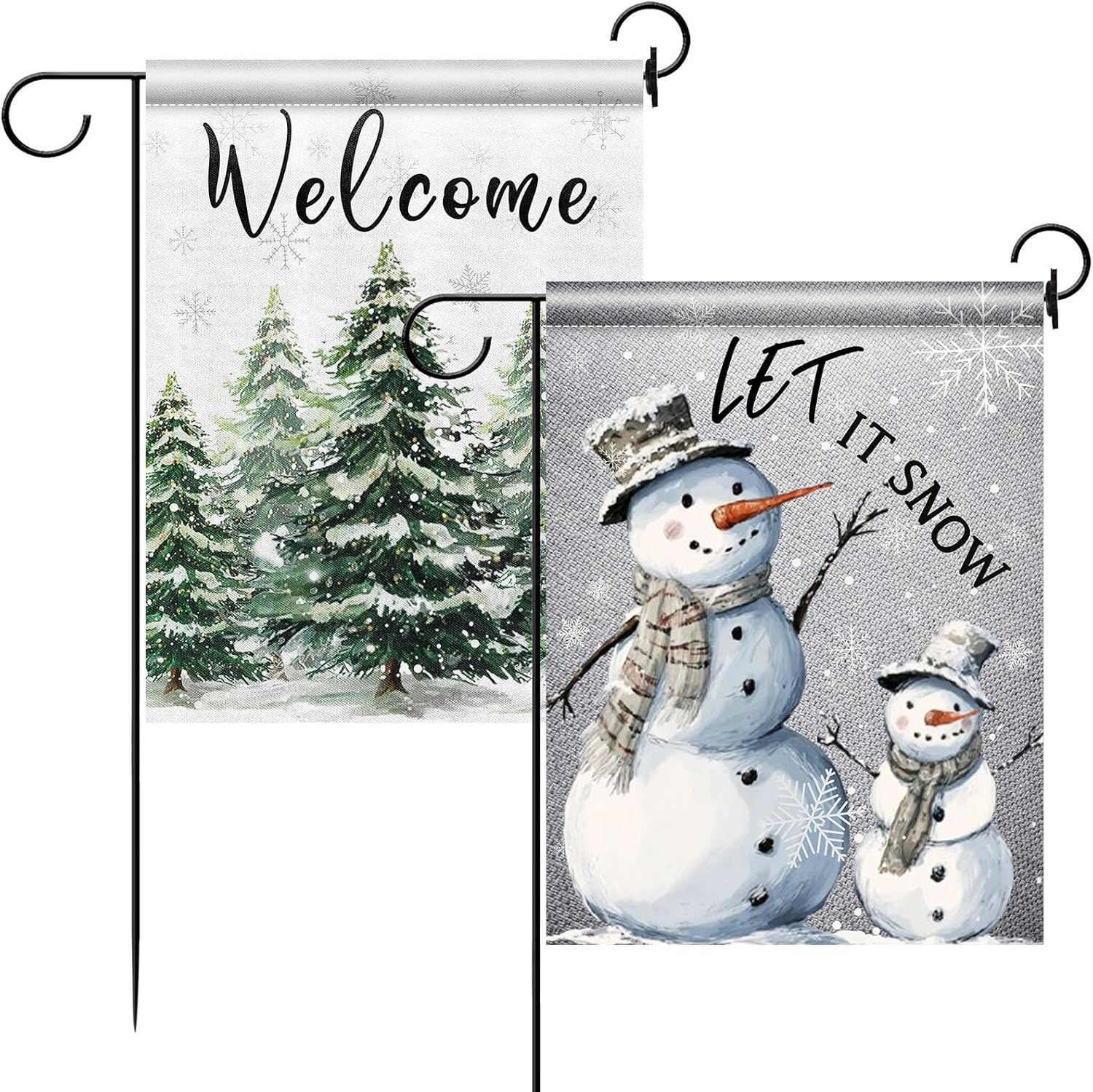 Amazon.com : Hahafelt 2 Pcs Winter Garden Flags for Outside, 12x18 Inch ...