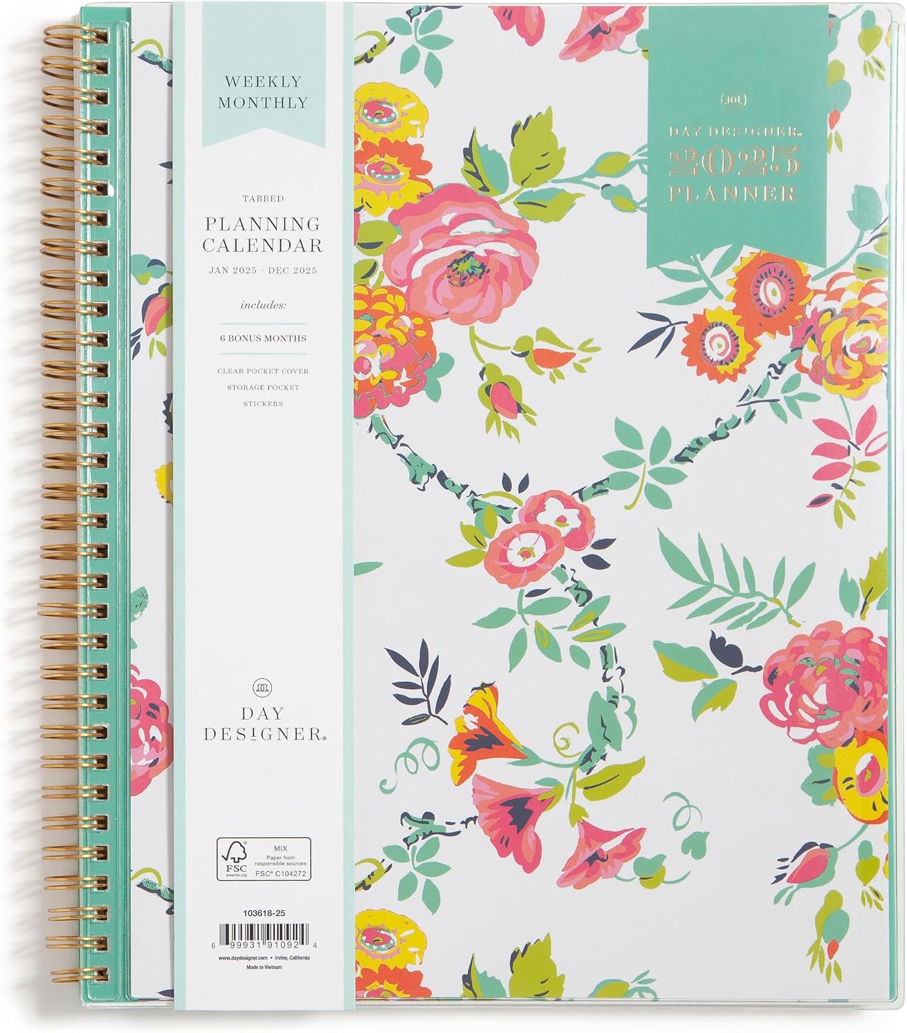 Blue Sky Day Designer 2025 Weekly and Monthly Planner Calendar, January ...