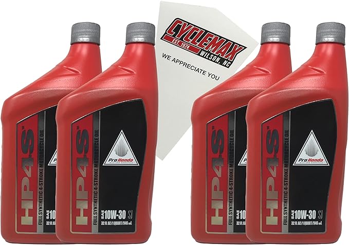 Amazon.com: Cyclemax Four Pack compatible with Honda HP4S 10W30 Full ...