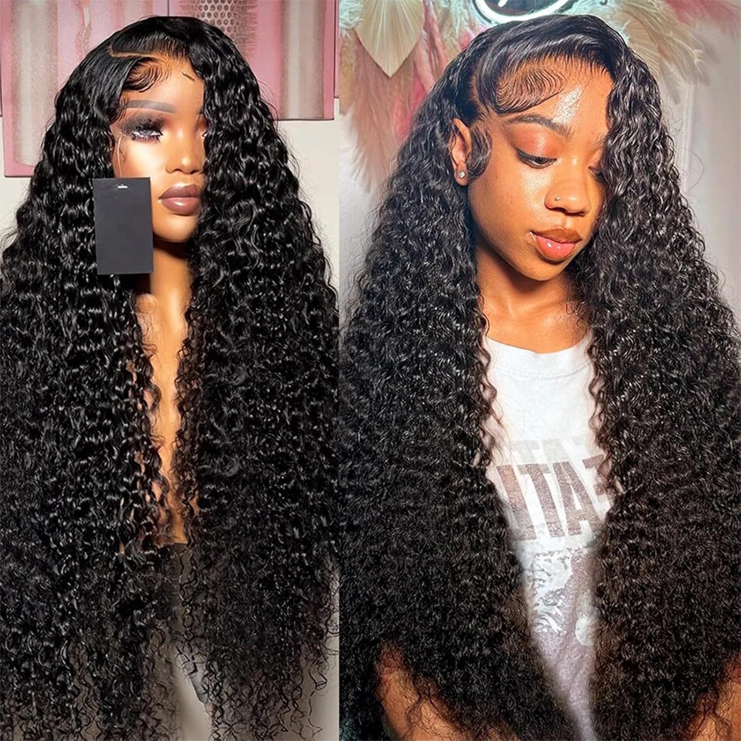 Amazon.com : HIGUM 13x4 Deep Wave Lace Front Wigs Human Hair 30 Inch HD ...