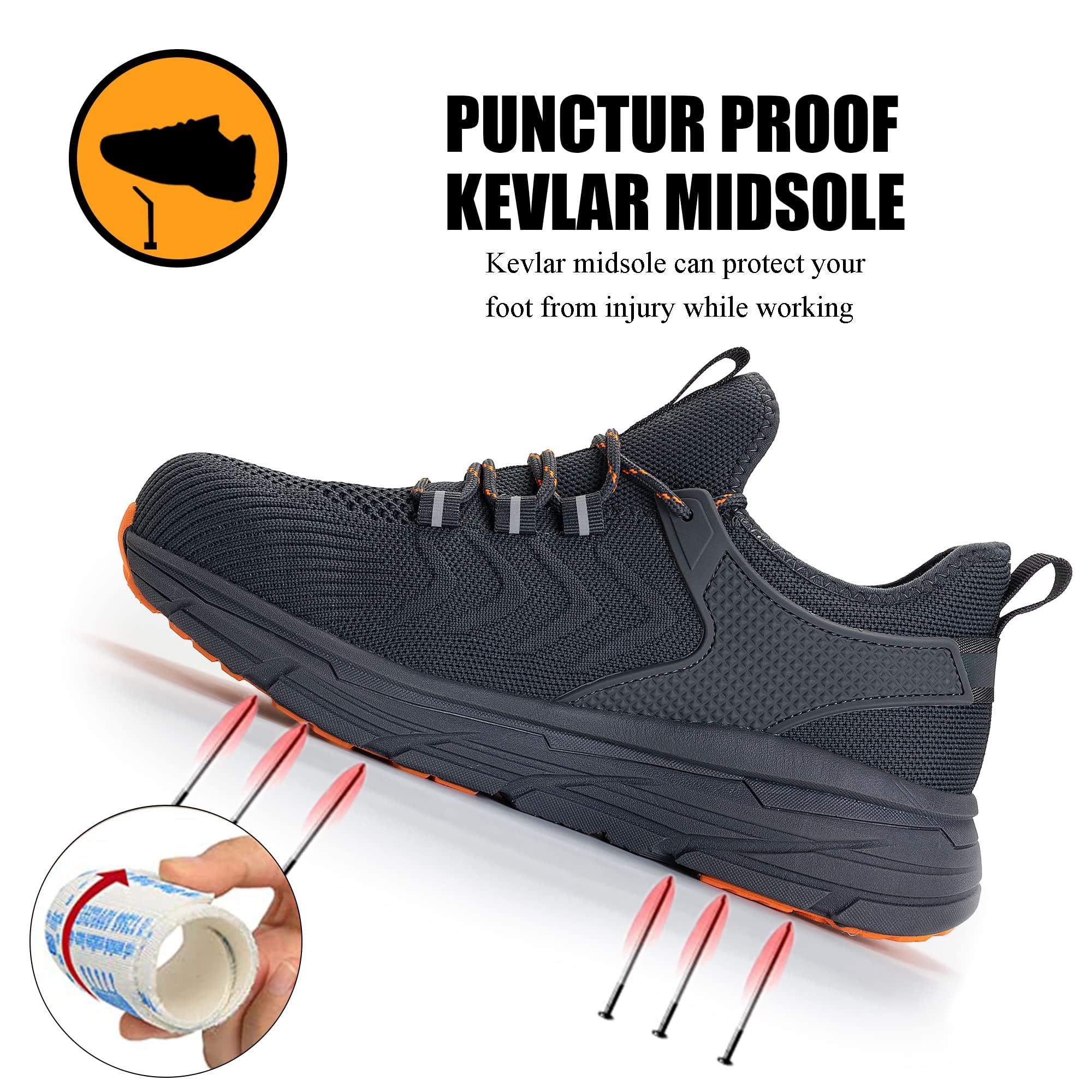 Snapklik.com : Steel Toe Shoes For Men Women,Slip On Work Safety Proof ...