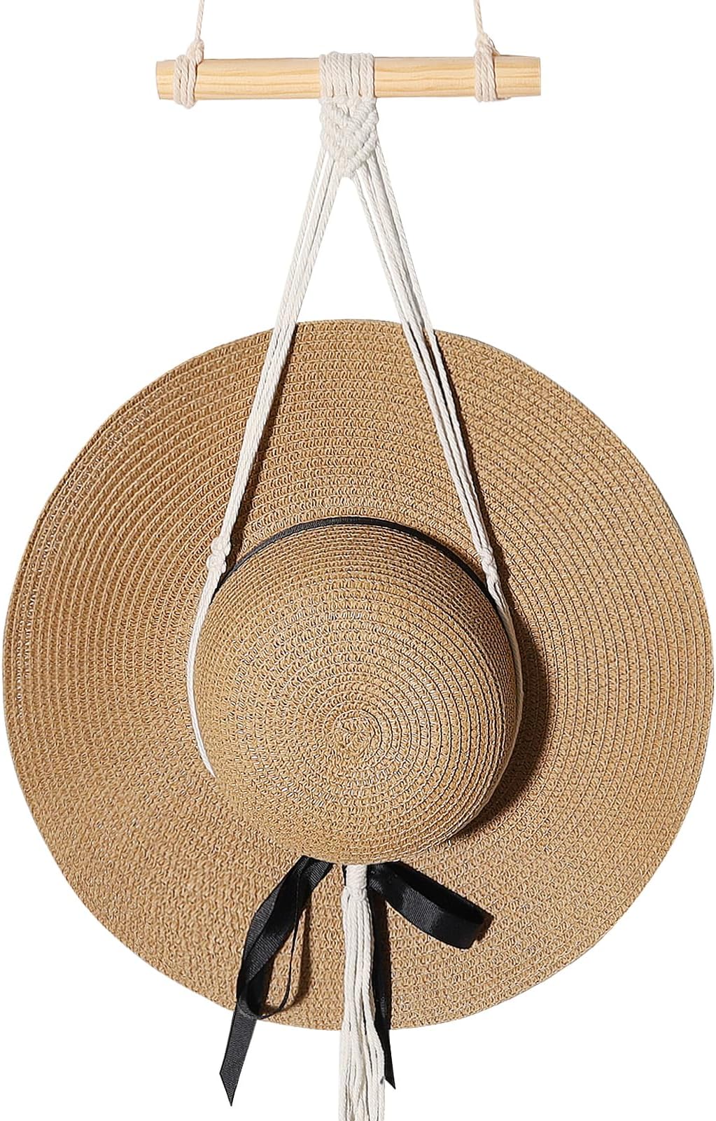 Amazon.com: Macrame Hat Hanger for Wall Mount, 2 Pieces Boho Hat Rack ...