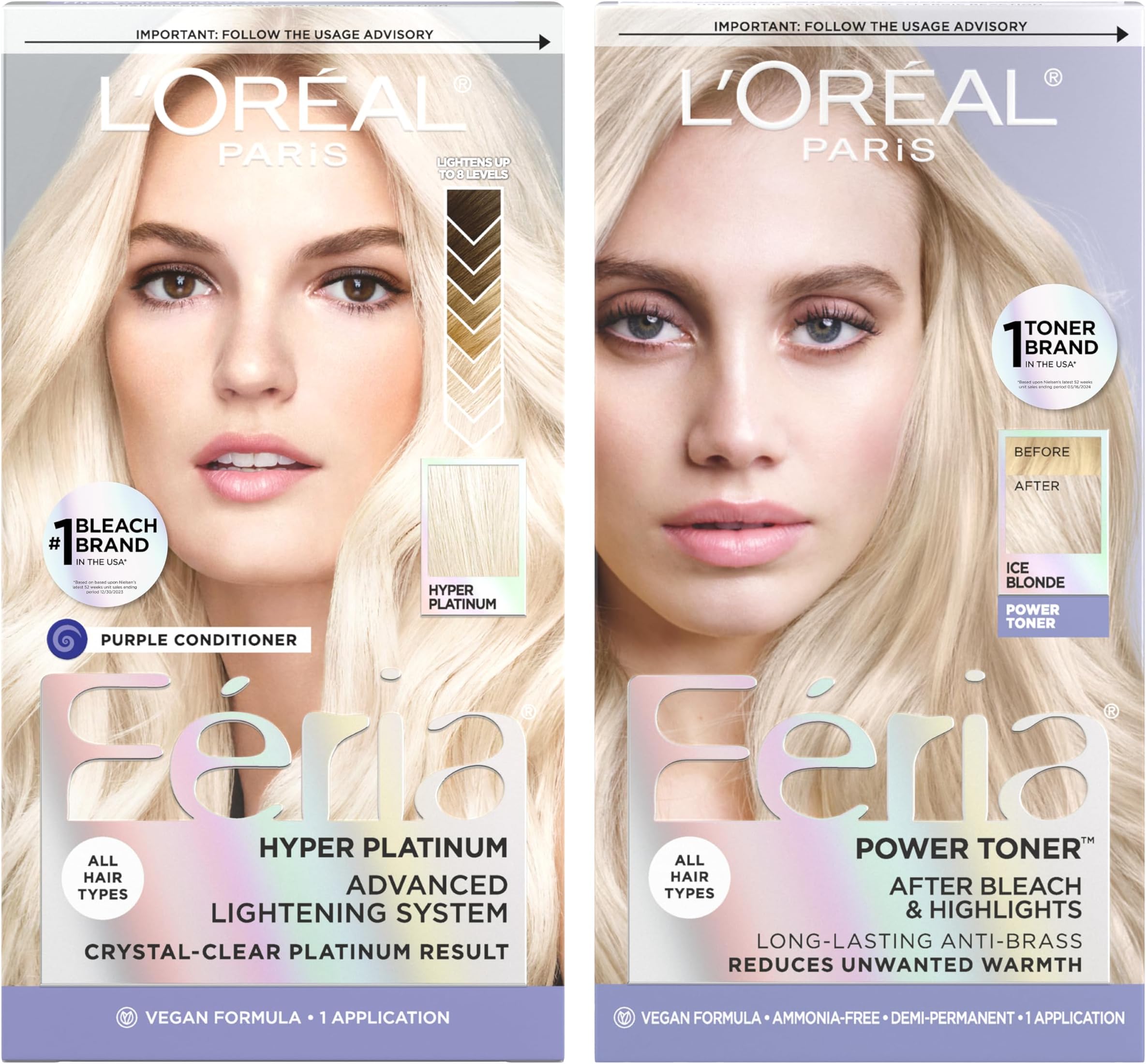 Amazon.com : L'Oréal Paris Feria Hyper Platinum Bleach & Anti-Brass Ice ...