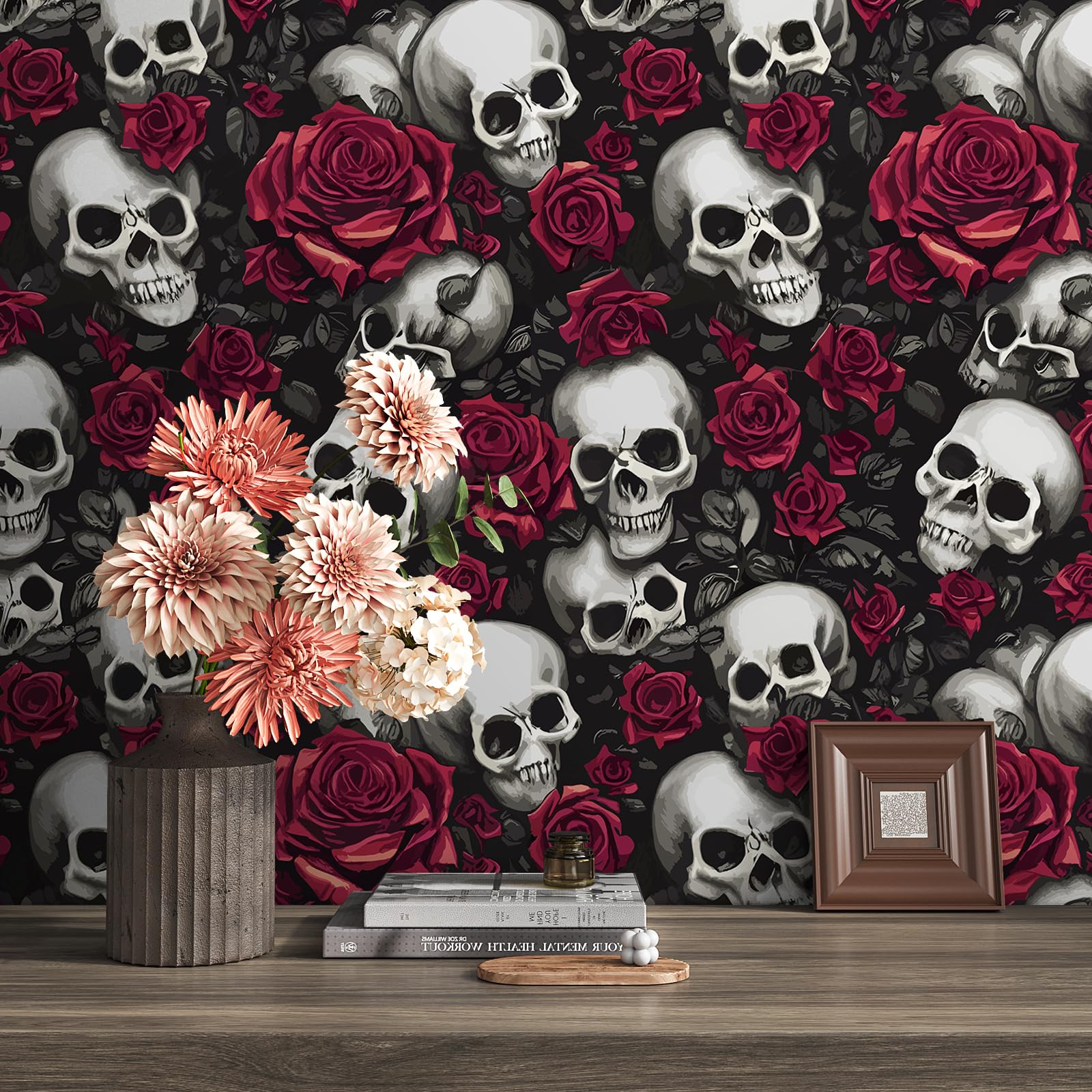 Skulls And Roses Wallpaper