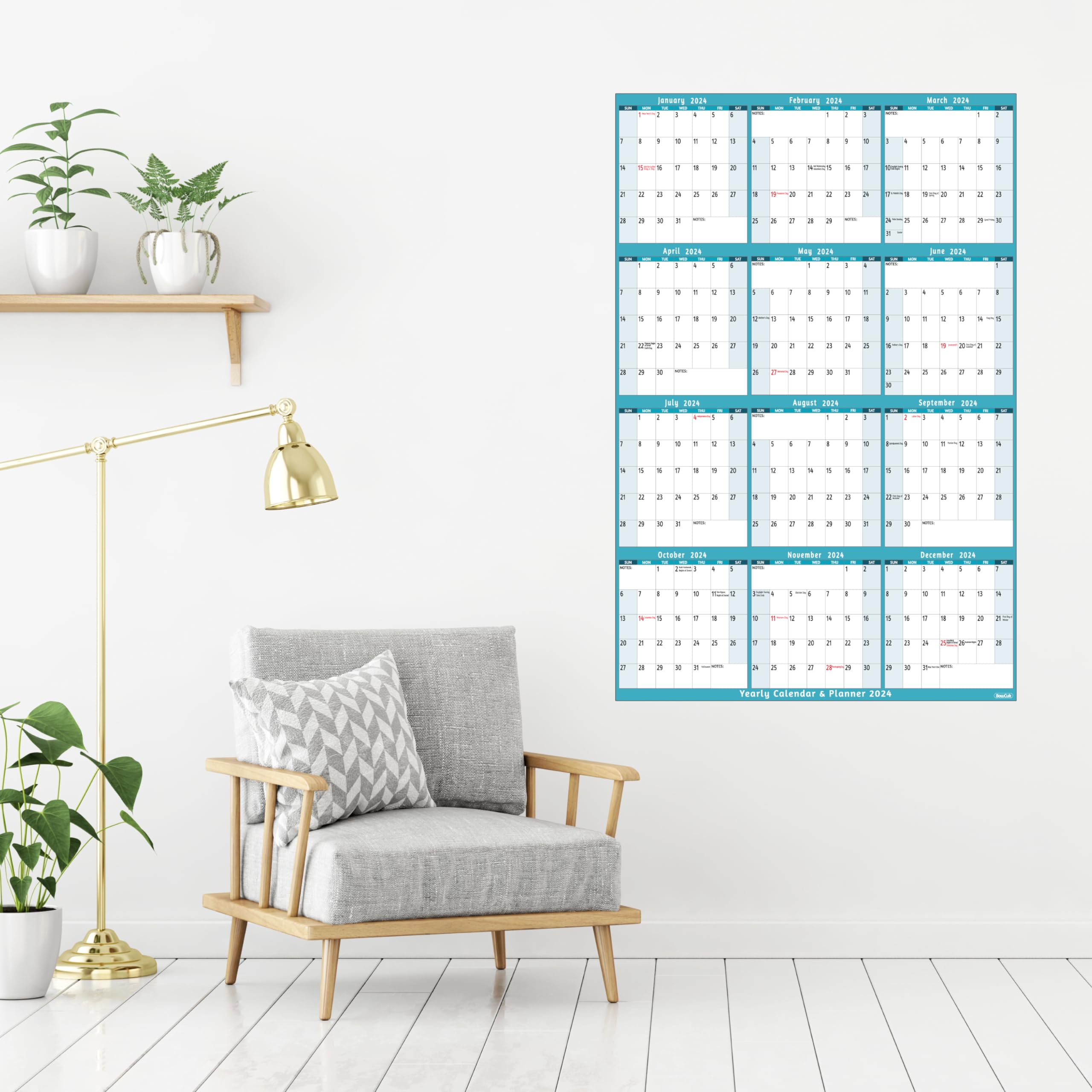 Snapklik.com : 2024 Dry Erase Calendar Large Yearly Wall Calendar 2024 ...