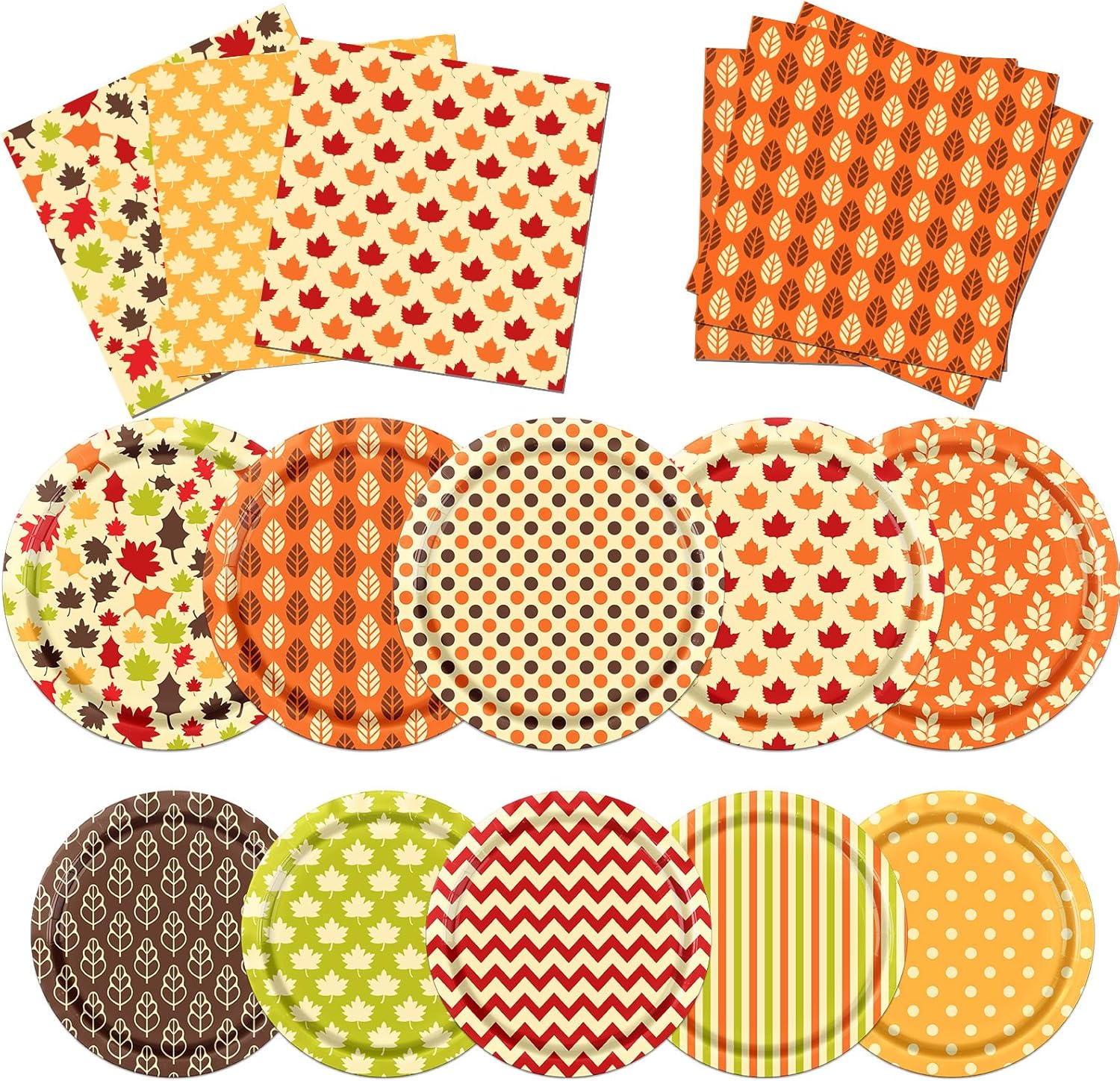 Amazon.com: Fall Party decorations Tableware, 60Pcs Fall Leaves Party ...