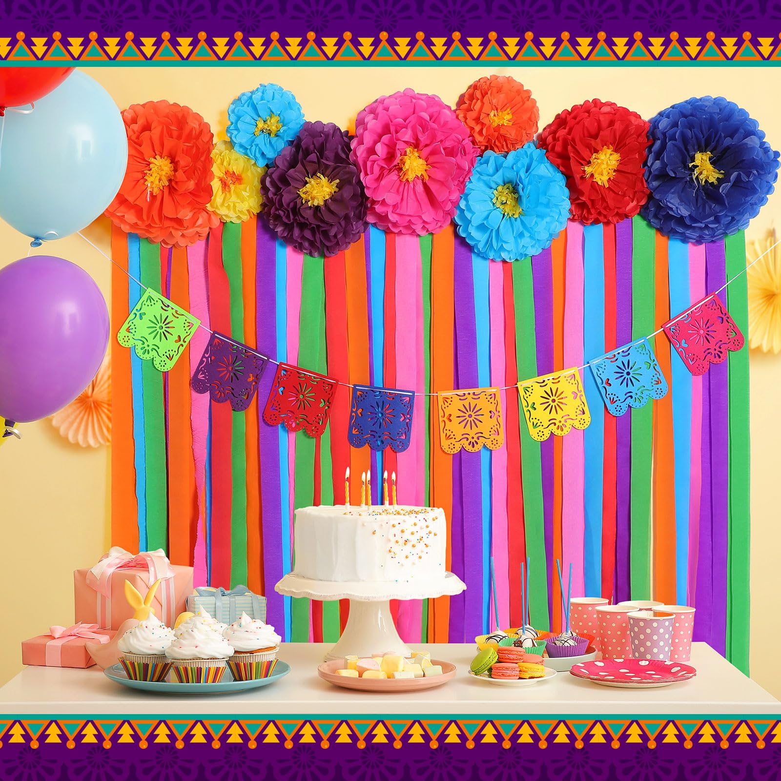 Snapklik.com : TaoBary 16 Pcs Mexican Paper Flowers Mexican Party ...