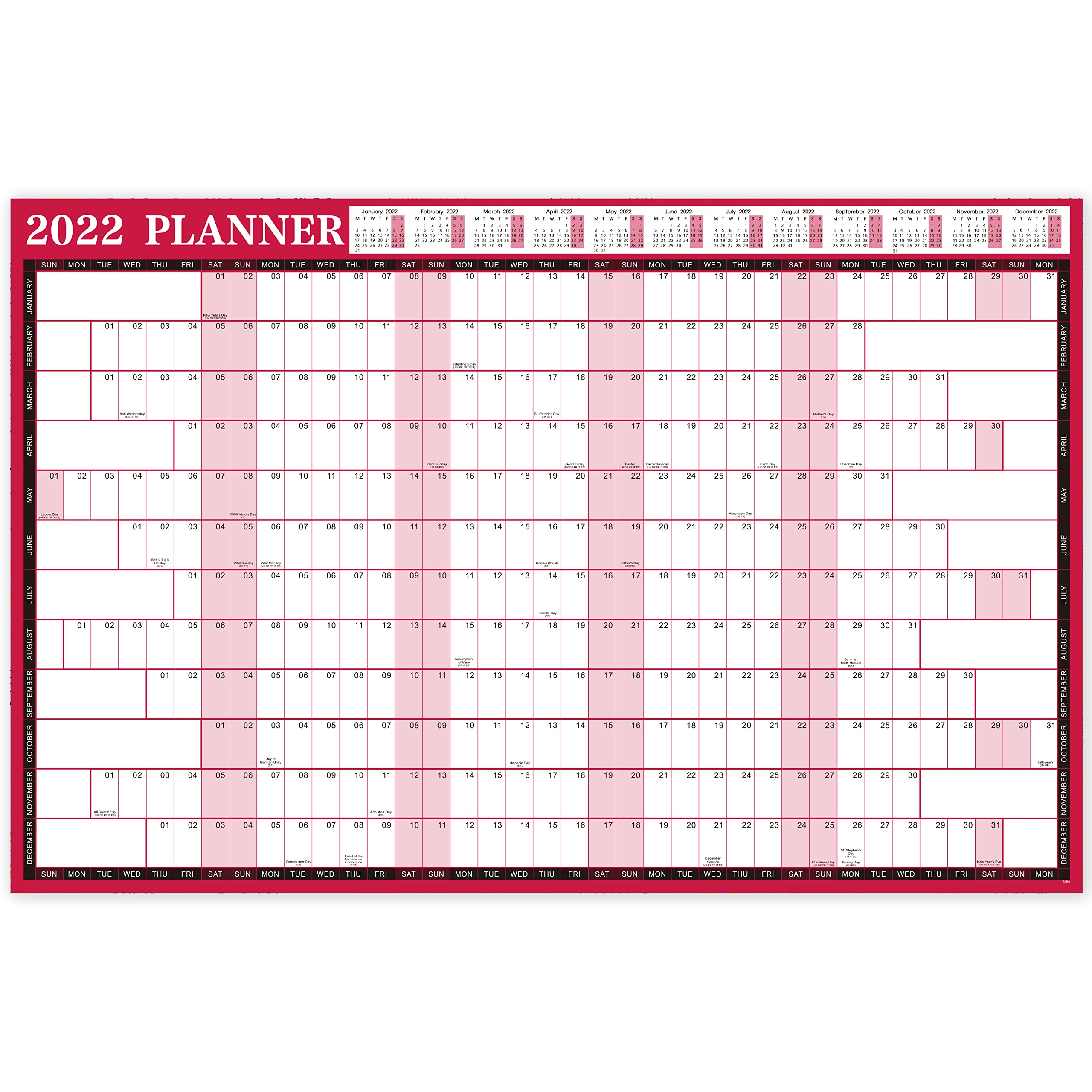 Buy Poluma 2022 Wall Planner - A1 Wall Planner 2022 with Thick Paper ...