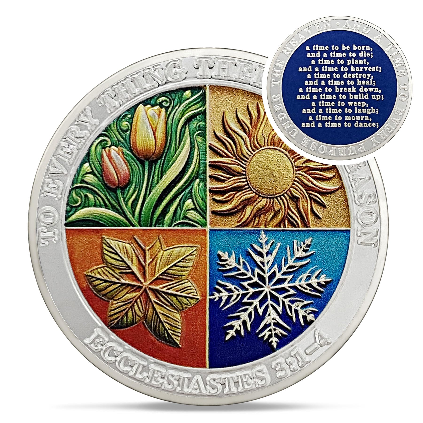 Amazon.com : Delicate Four Seasons Christian Challenge Coin - Encourage ...