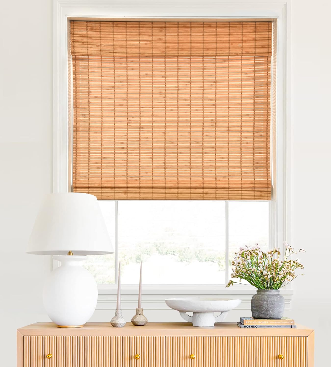 Amazon.com: LazBlinds Cordless Bamboo Roman Shades, Light Filtering ...