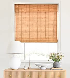 Amazon.com: LazBlinds Cordless Bamboo Roman Shades, Light Filtering ...