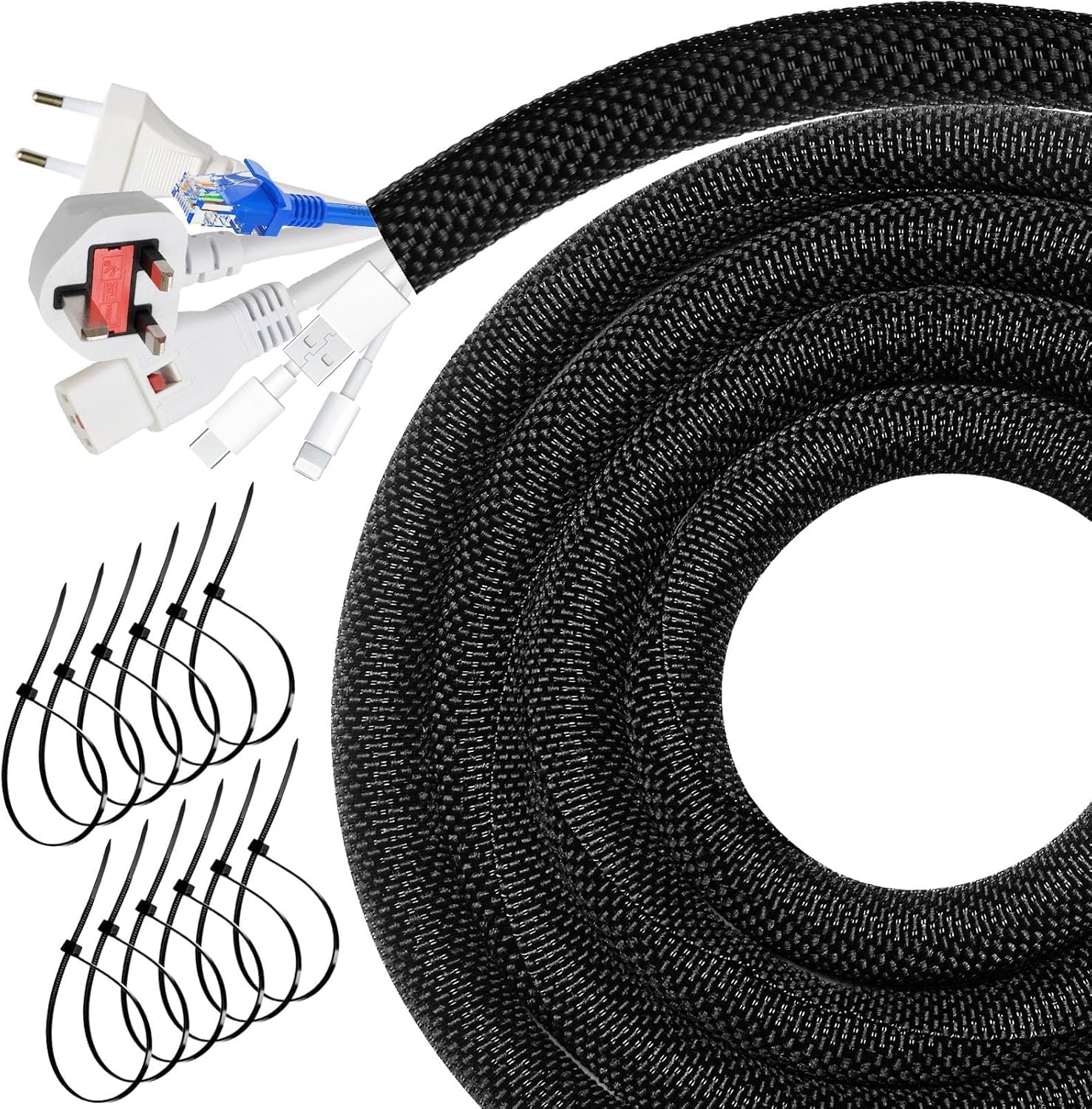 Amazon.com: Cable Sleeve Split-Sleeving 25ft-1/2inch Cord Management ...