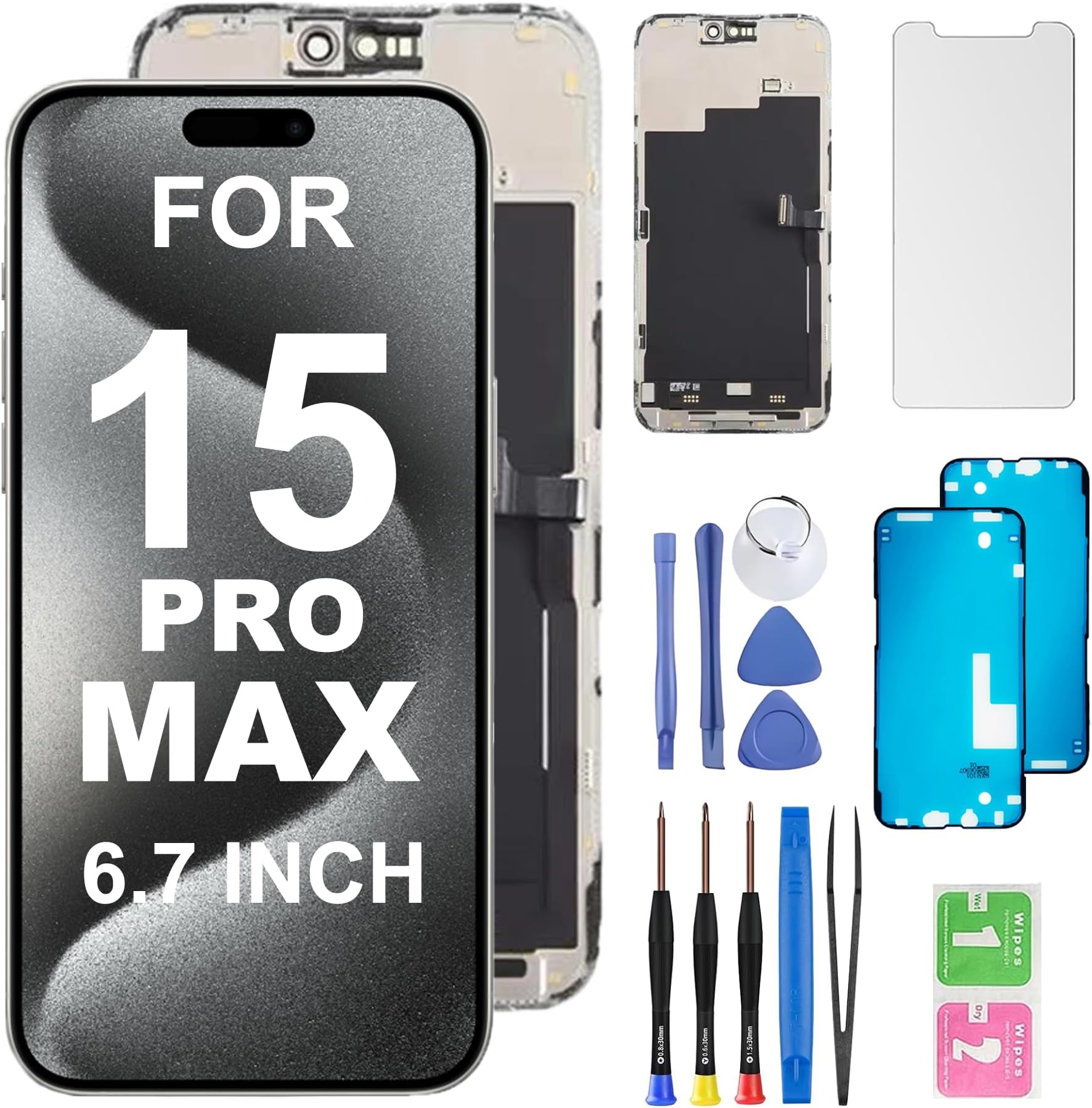 Amazon.com: Original for iPhone 15 Pro Max Screen Replacement 6.7 inch ...