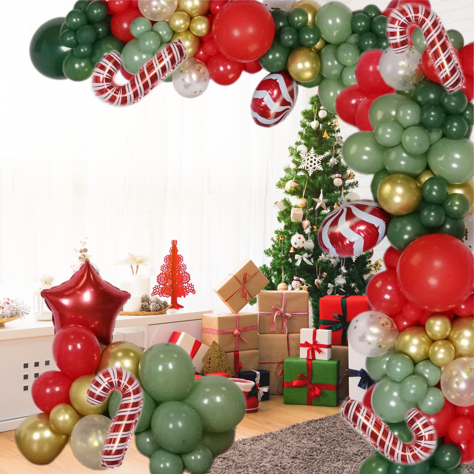 Amazon.com: Christmas Balloon Arch Kit - Christmas Balloon Garland ...