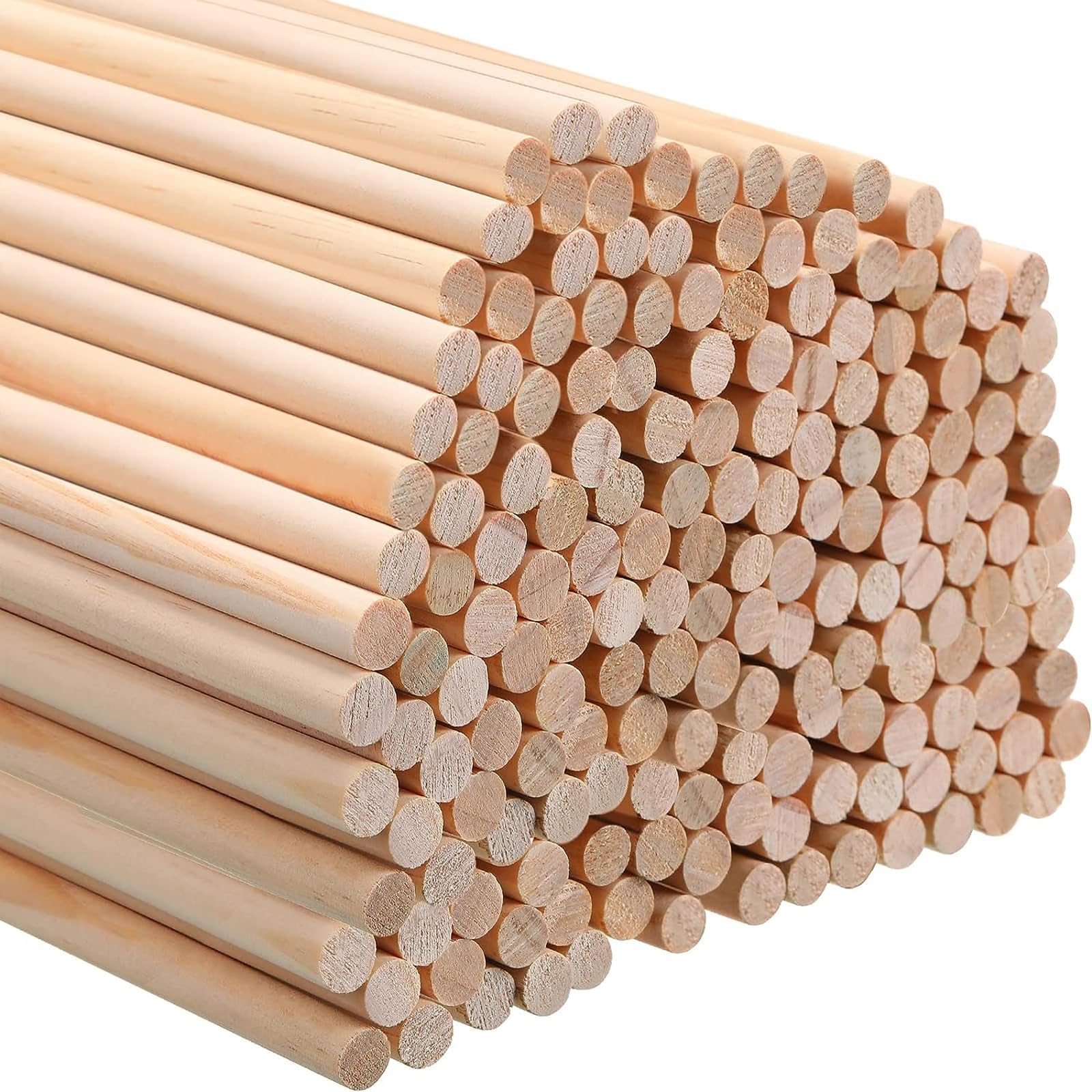 Amazon.com: 300 Pcs Dowel Rods Wood Sticks Wooden Dowel Rods Round ...