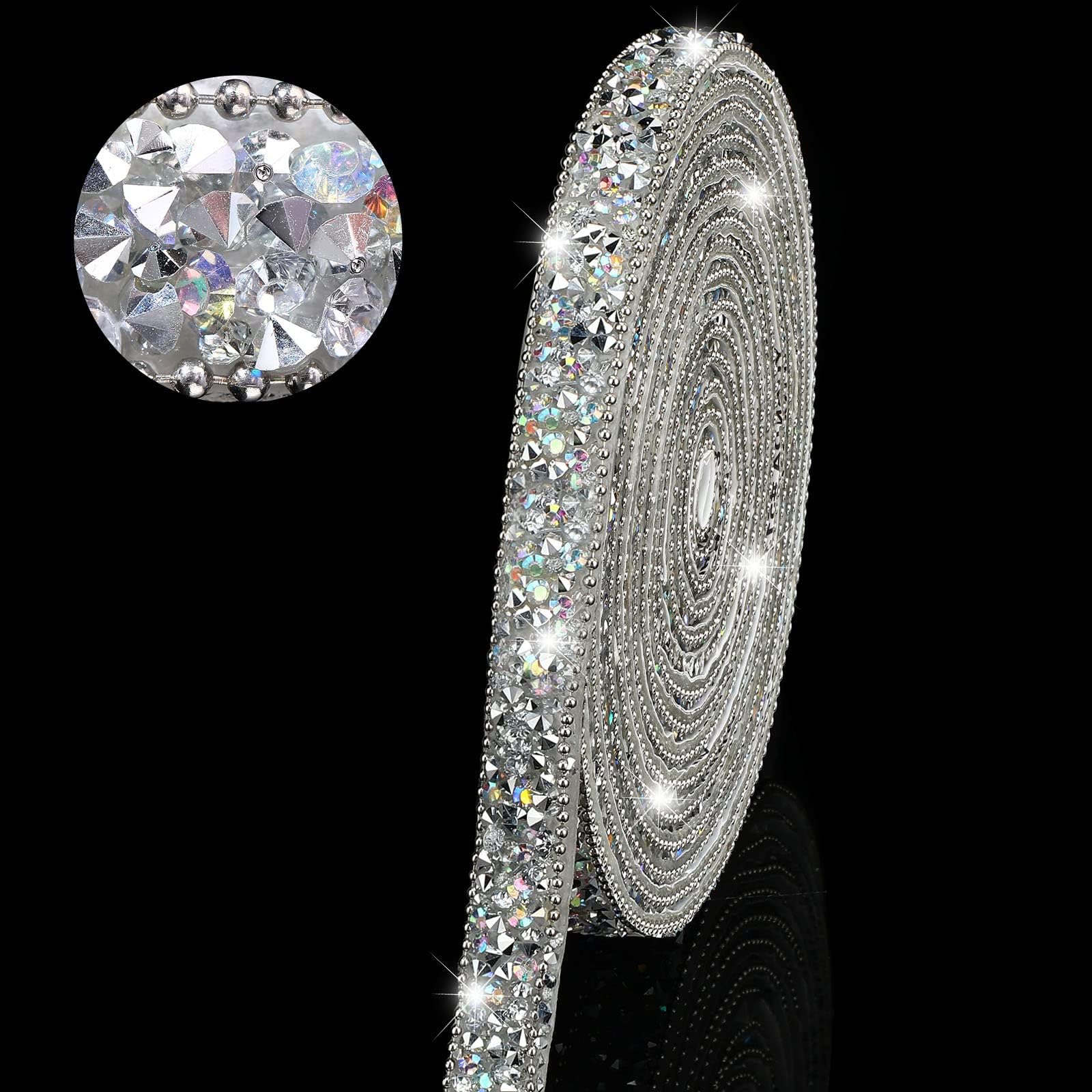 Amazon.com: Crystal Rhinestone Ribbon, Sparkling Diamond Rhinestone ...