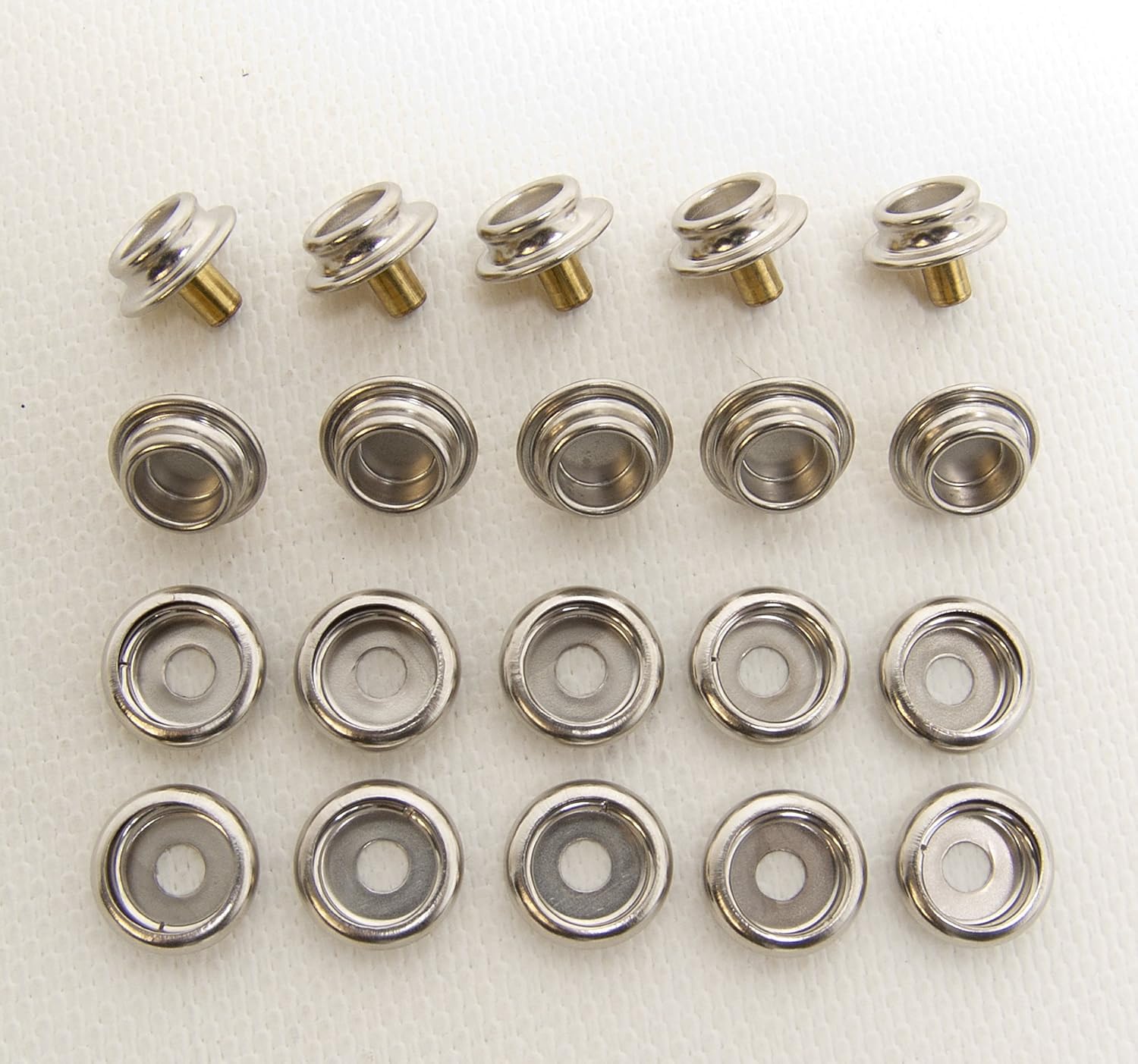 Gypsy Snap Stud w/ ¼" Brass Post & Nickel Brass Socket Set 10 Piece Set ...