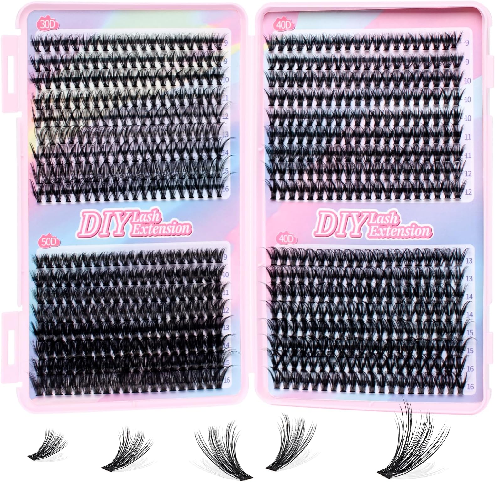 Amazon.com: DIY Lash Extension Kit, 680Pcs Lash Clusters, 30D+40D+50D D ...