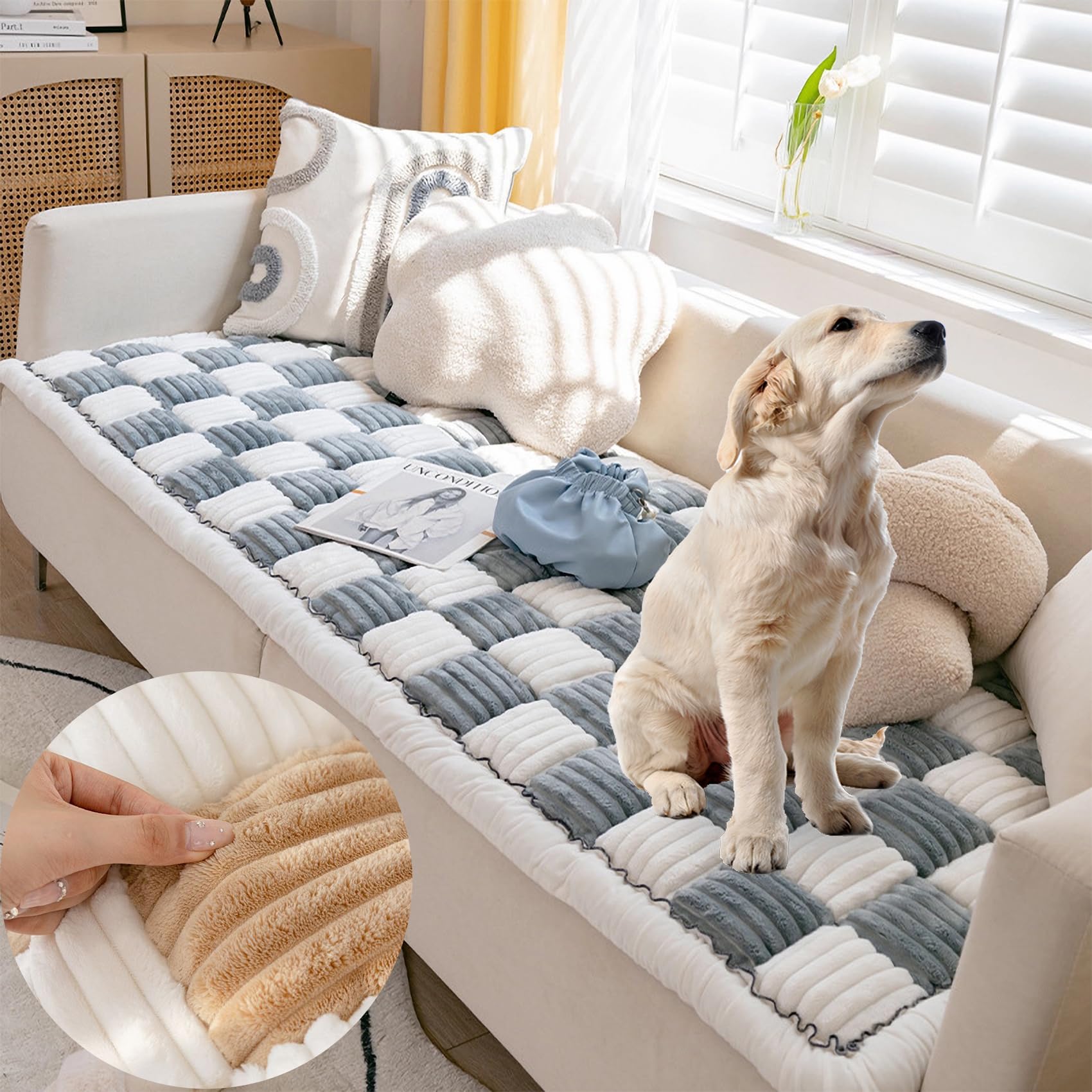 Amazon.com: GZSO Funny Fuzzy Pet Couch Covers for Sofa, Non Slip Couch ...