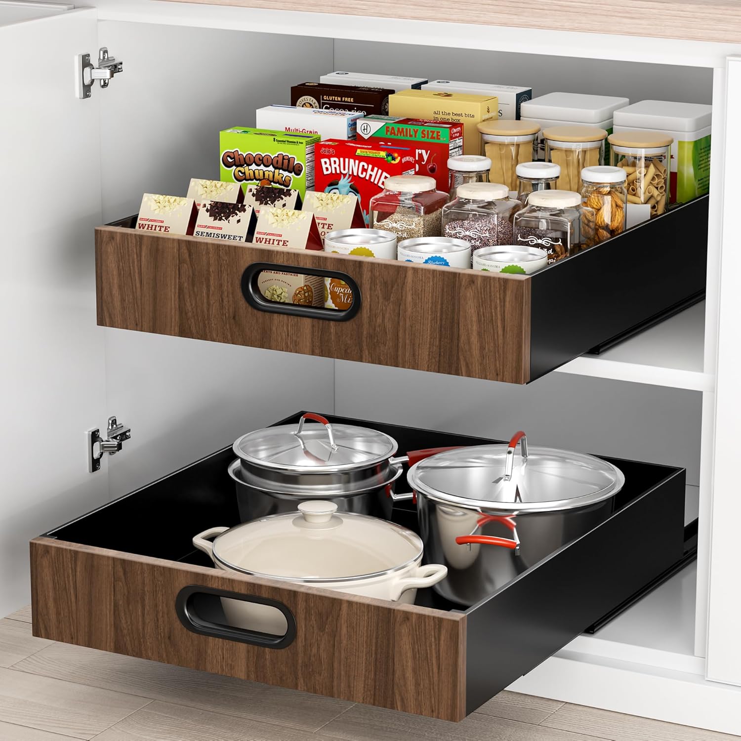 Amazon.com: POKIPO 21" Deep Pull Out Cabinet Organizer, Slide Out ...