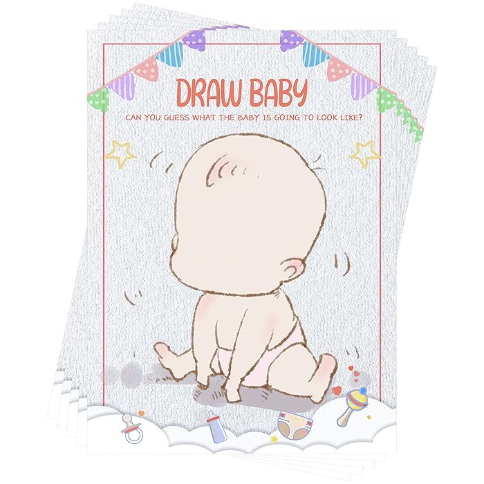 Buy Draw Baby Shower Game for Boys Girls Gender Neutral Reveal Party ...