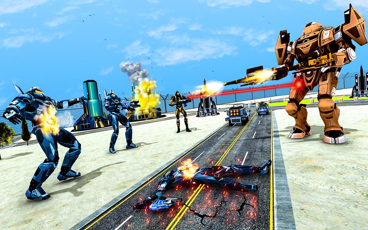 Mech War Robots Battle Transformation - US Police Robot Car Transform ...