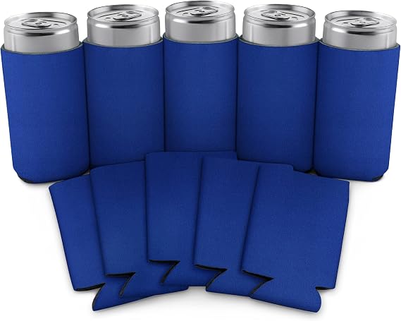 Amazon.com: 25 Pack Royal Blue Blank Slim Can Cooler Sleeves ...