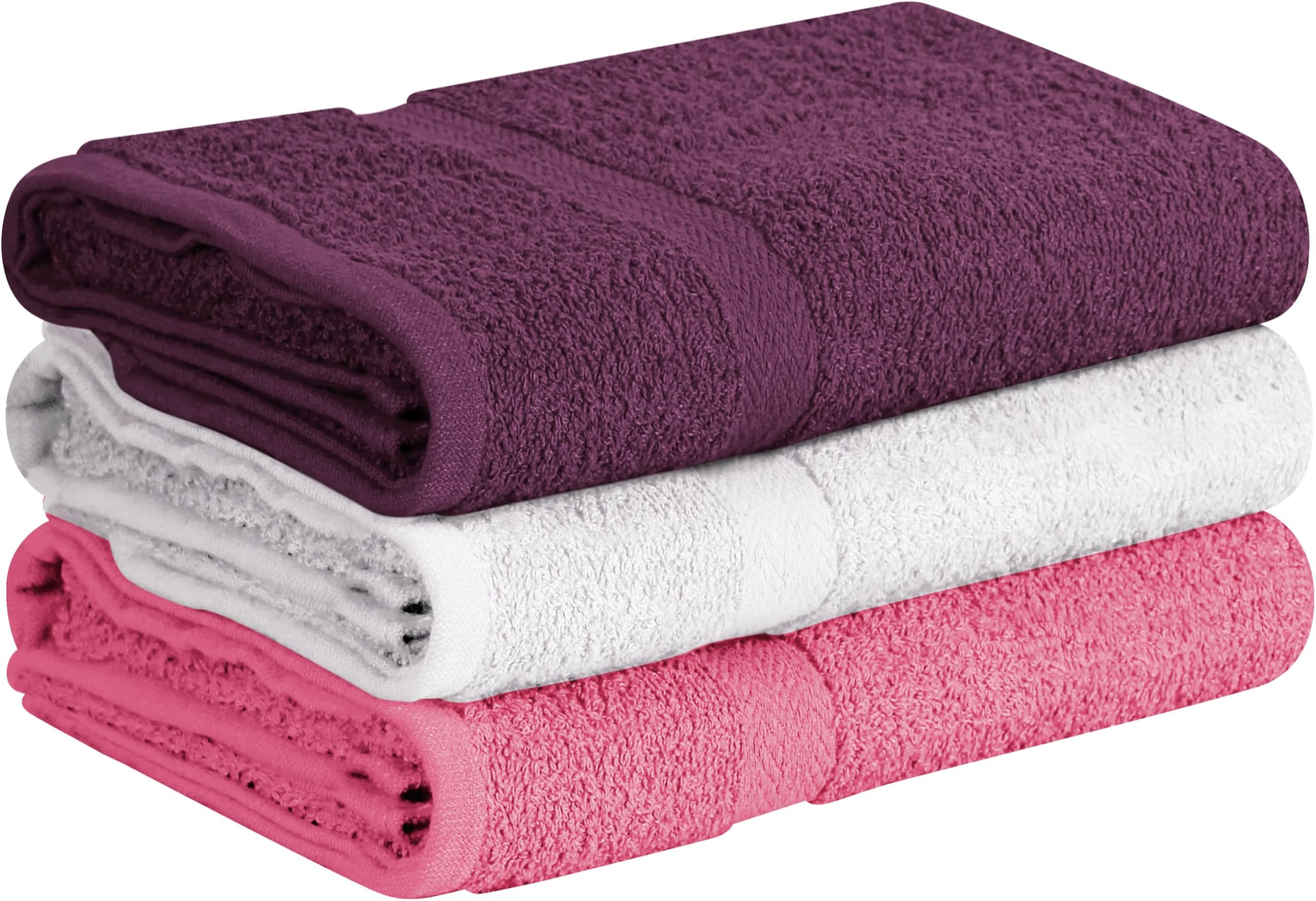 Amazon.com: Towel and Linen Mart 100% Cotton White 6 Pack Medium Bath ...