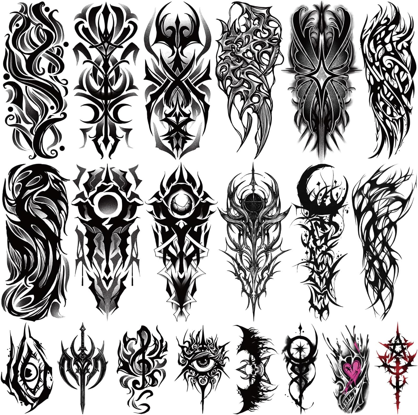Amazon.com : Yazhiji 77 Sheets Cyber Sigilism Temporary Tattoos Adult ...
