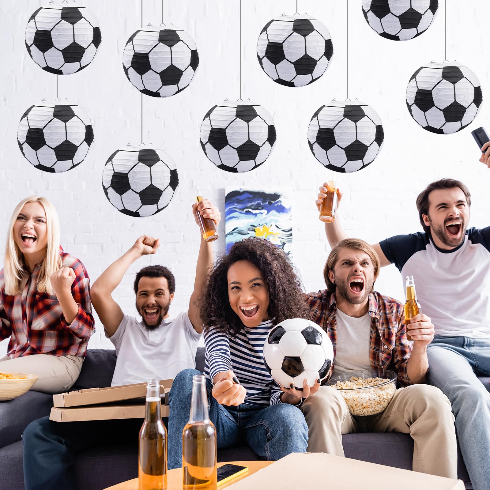Snapklik.com : 10 Piece 8 Inch Soccer Ball Paper Lantern Party Favors ...