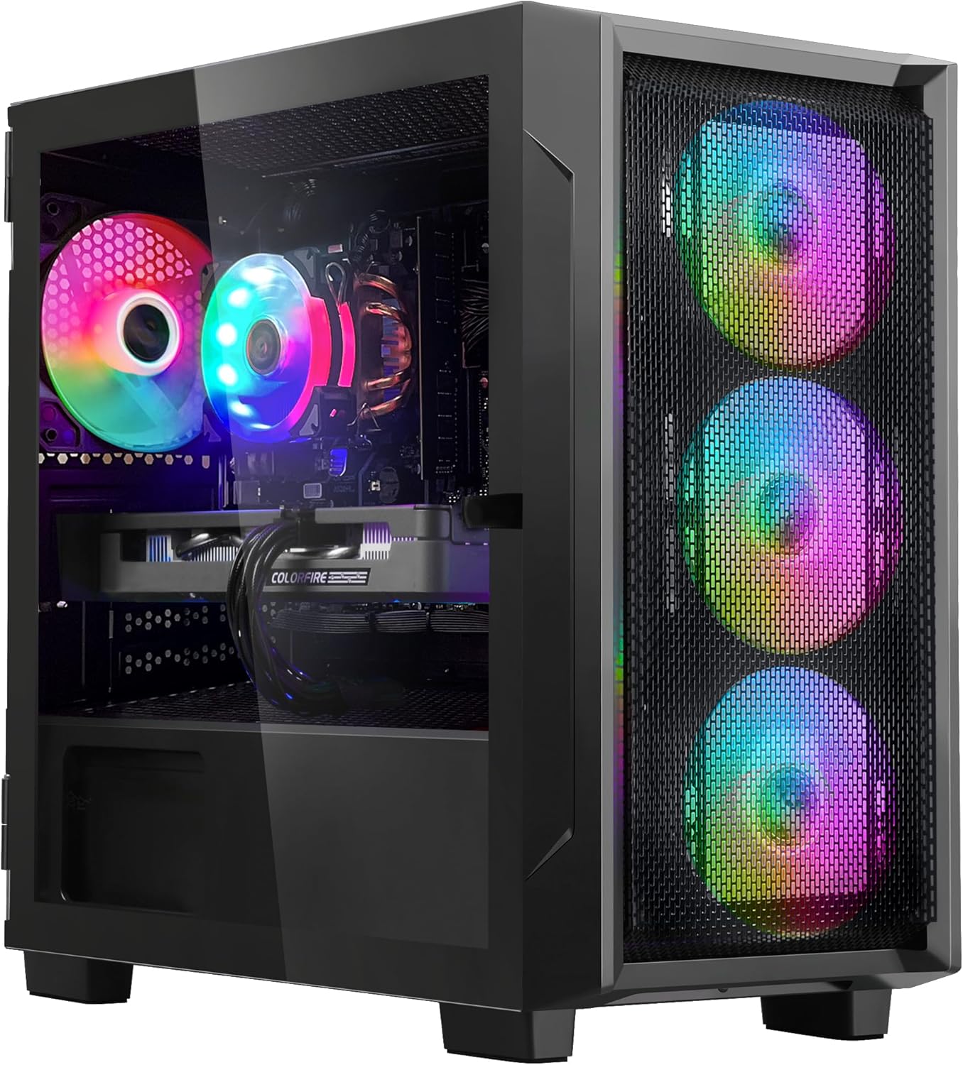 Amazon.com: HELLOLAND Gaming Desktop PC - AMD Ryzen 5 5600G 6-Core 3 ...