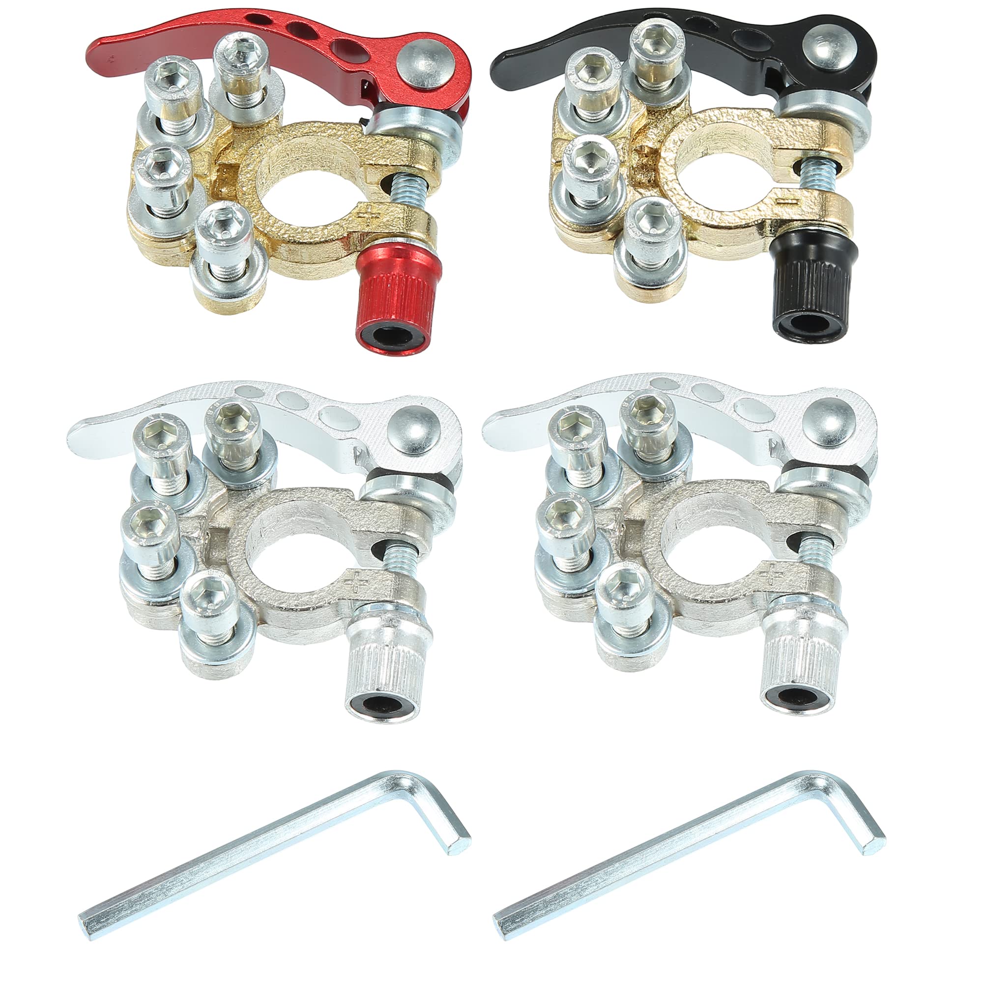 Amazon.com: X AUTOHAUX 4pcs Car Battery Terminal Copper Quick Release ...