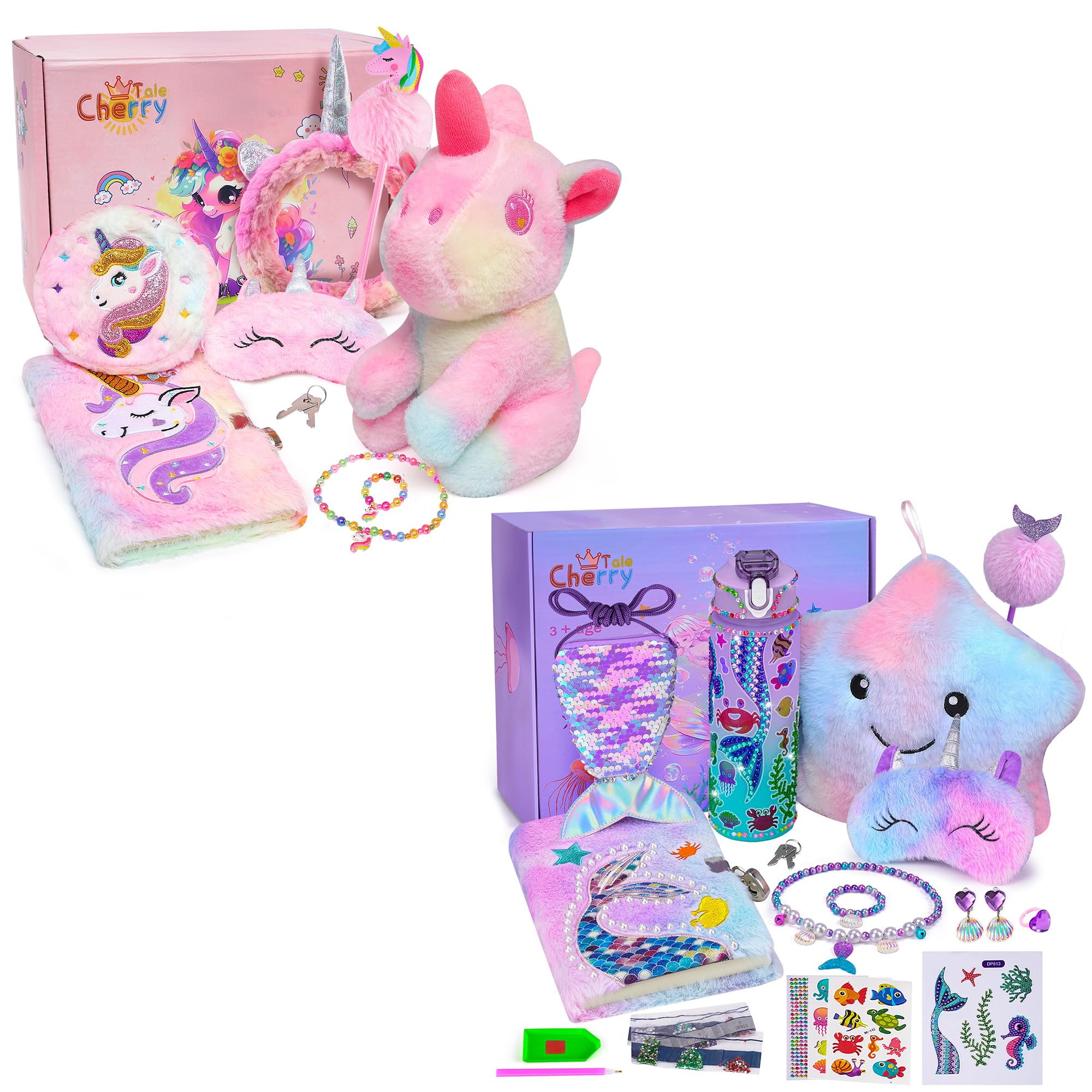 Amazon.com: Cherry Tale 2 Pack Unicorn & Mermaid Gifts Set for Grils ...