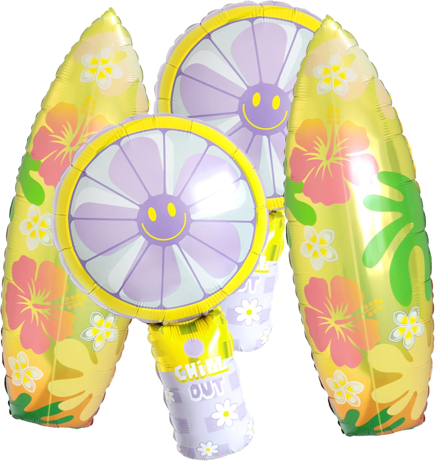 Amazon.com: 4Pcs Summer Party Balloon Set: 2×36in Surfboard Balloons ...