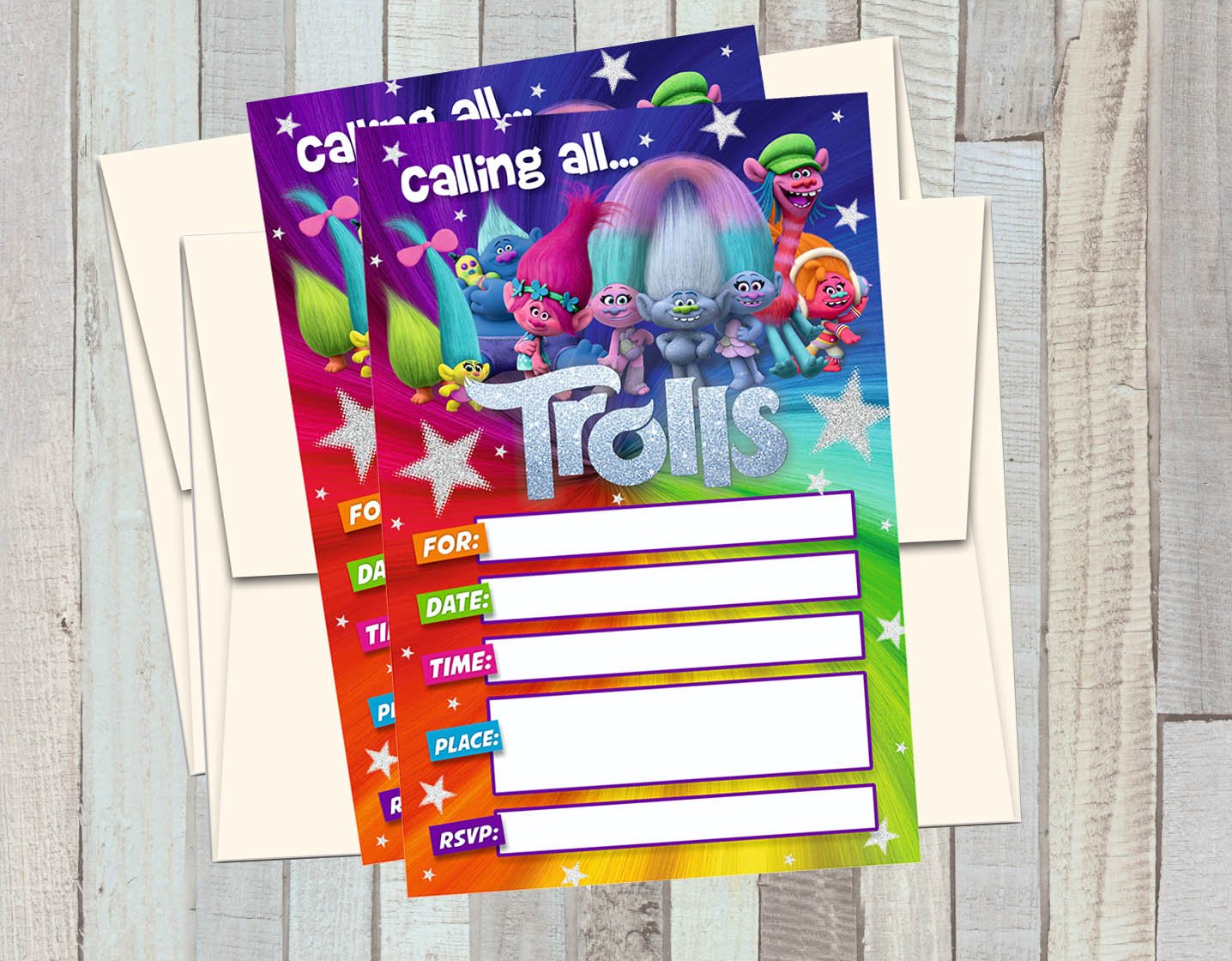 Printable Troll Invitations Blank Trolls Party Printables Dark My