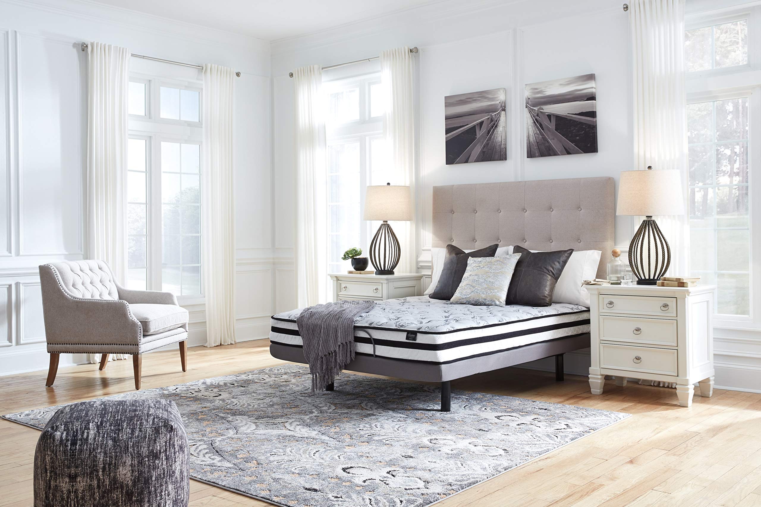 Ashley Chime 8 Inch Firm Hybrid Mattress - CertiPUR-US Certified Foam, Twin