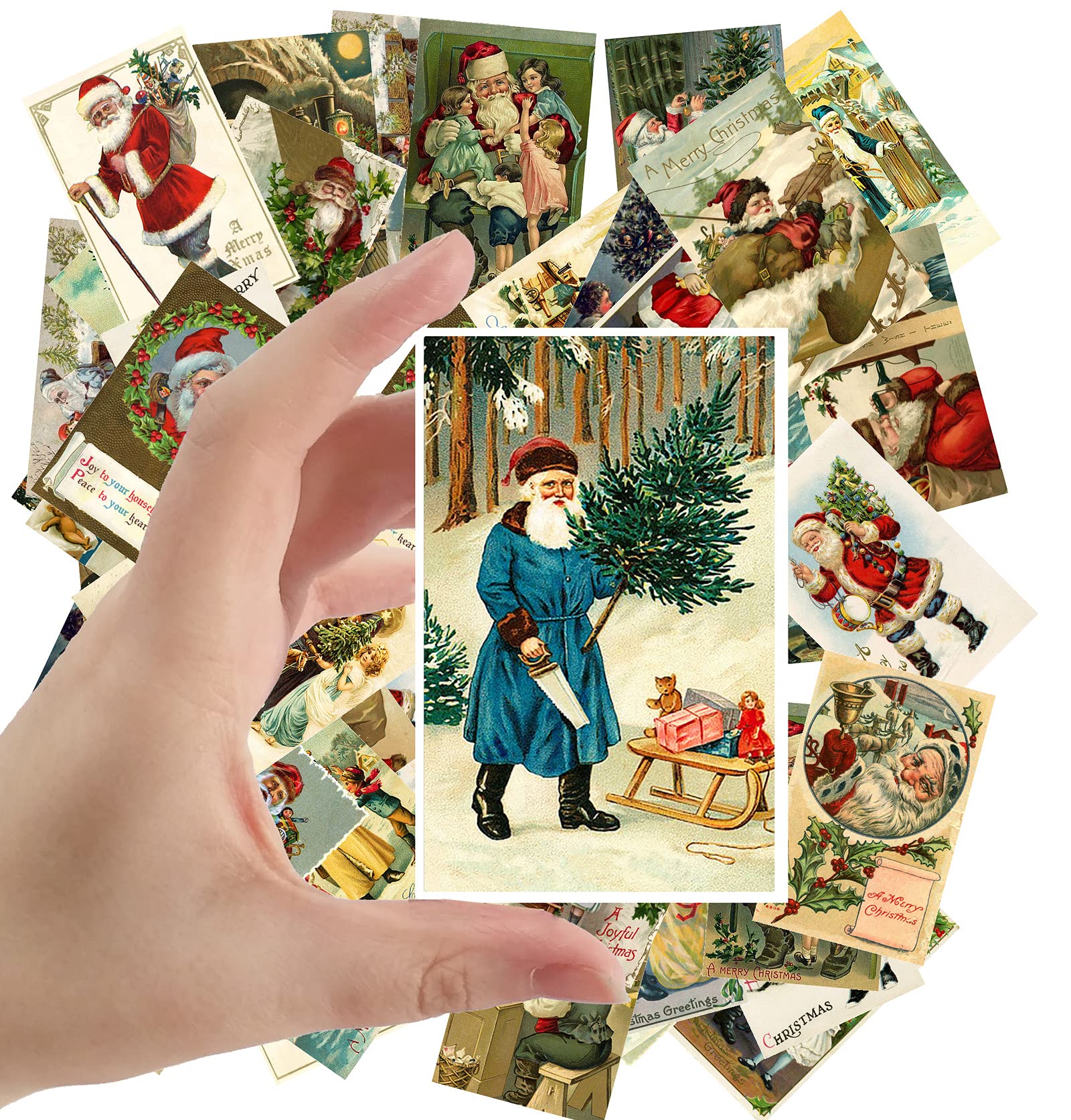 Amazon.com: Christmas Large Stickers (24 pscs 2.5"x3.5" Each) Santa ...