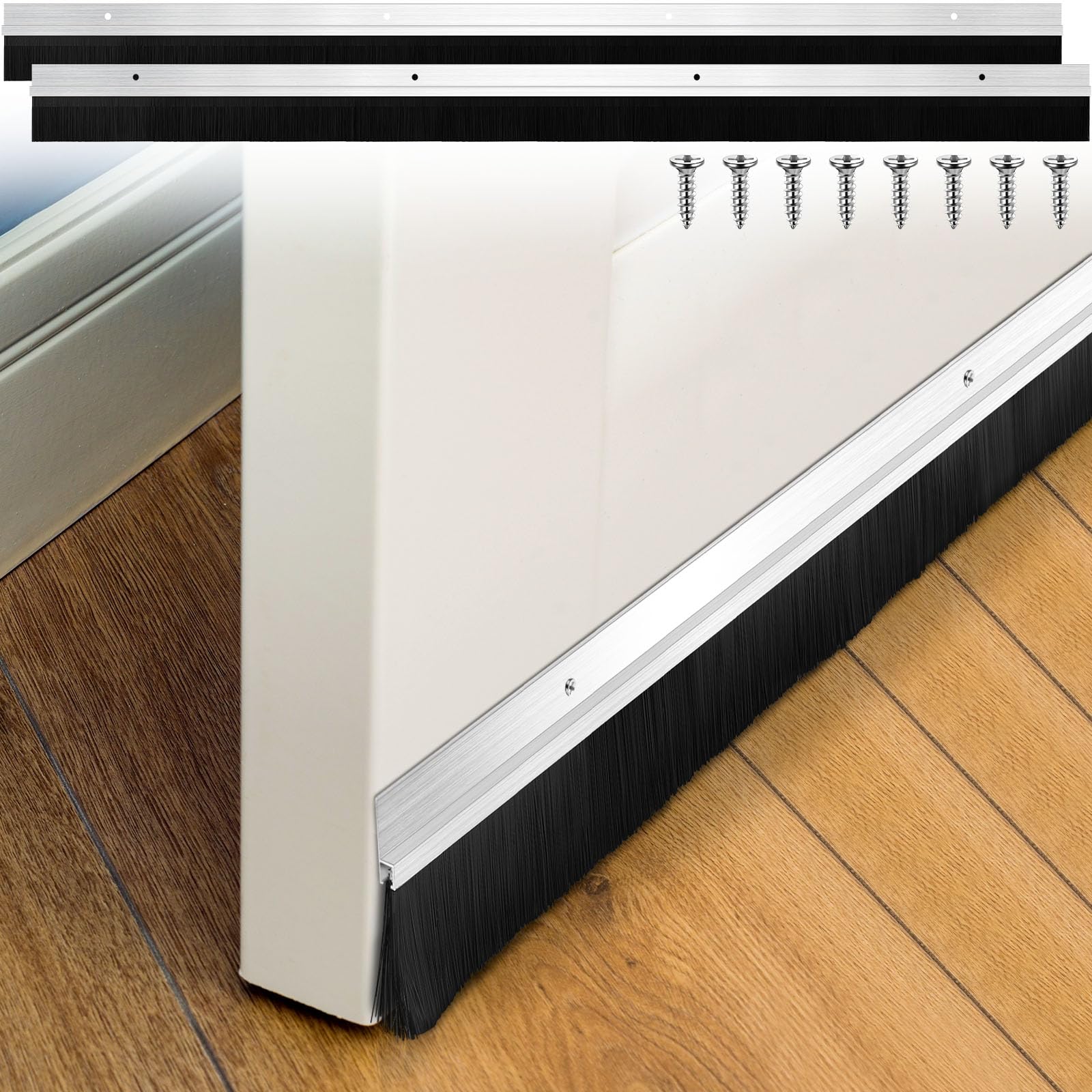 Frienda 2 Pcs Door Sweep for Bottom of Door Extra Door Brush Sweeps PP ...