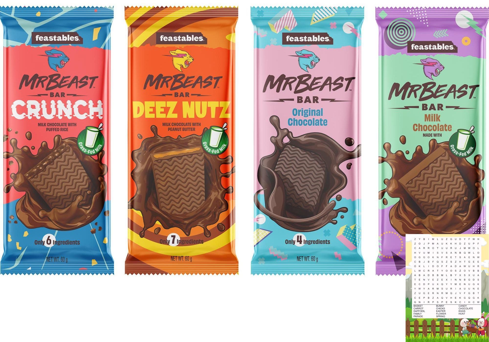 Mr Beast Chocolate Bar Feastables Hamper Gift Selection Milk Chocolate ...