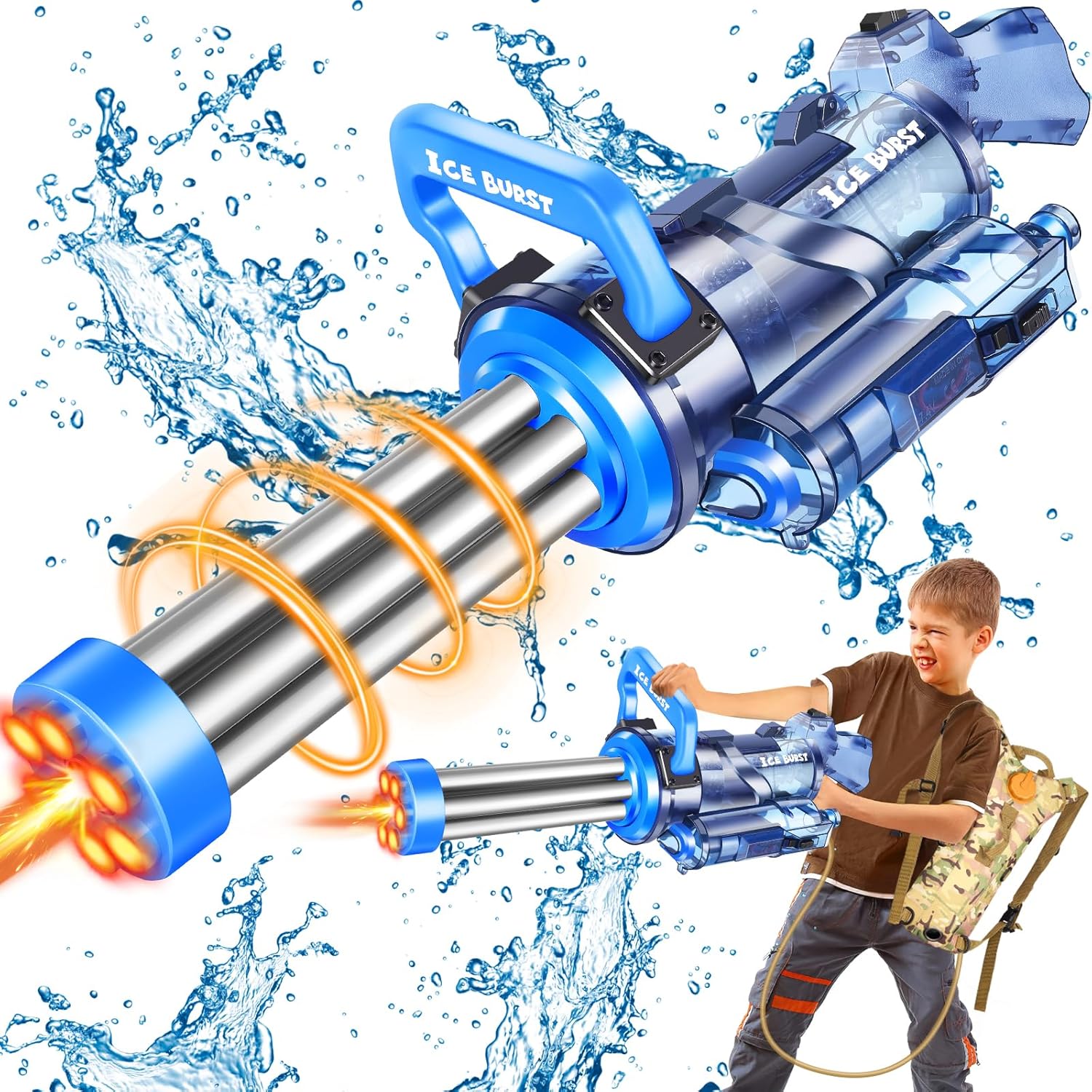 Amazon.com: Gatling Water Gun, Rotating Powerful Gatling Electric Water ...