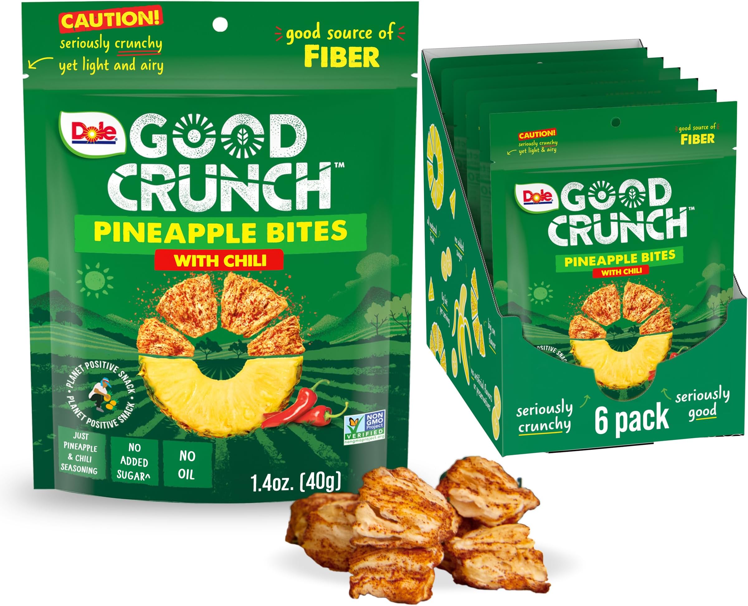 Amazon.com: Dole Good Crunch Pineapple with Chili Dried Fruit Bites ...