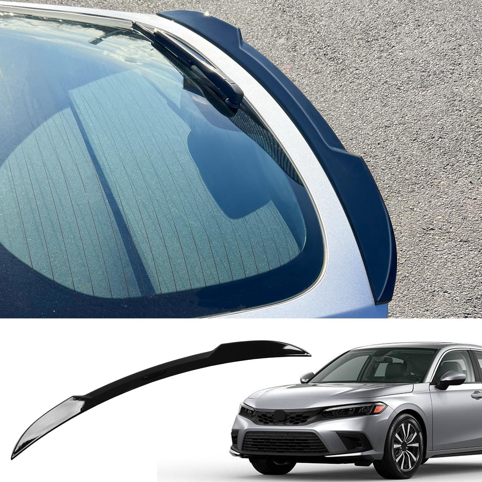 Amazon.com: 2022-2024 Black V Type Rear Trunk Spoiler Wing for Honda ...