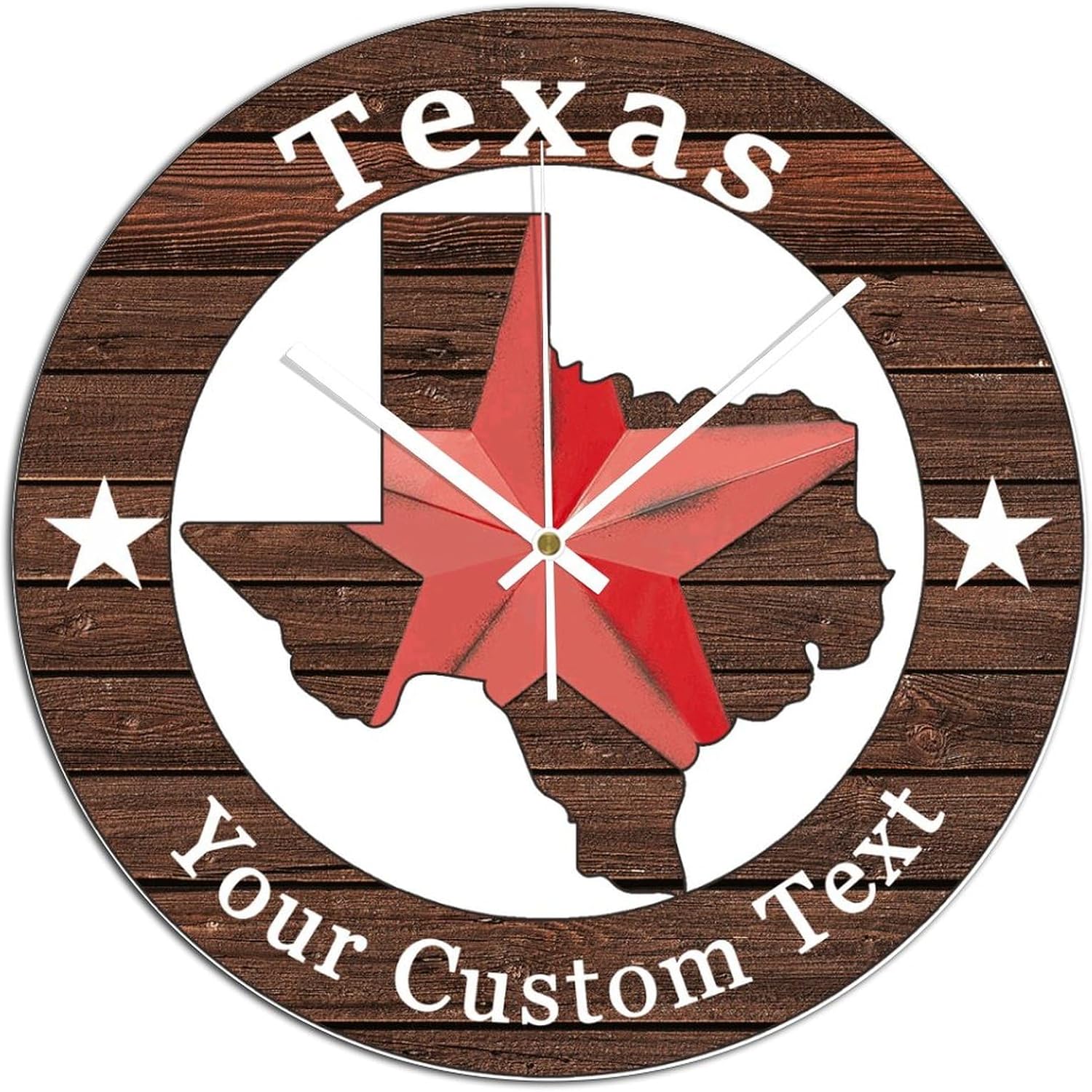 Amazon.com: Texas Wall Clock Funny USA State Texas Independence Day PVC ...