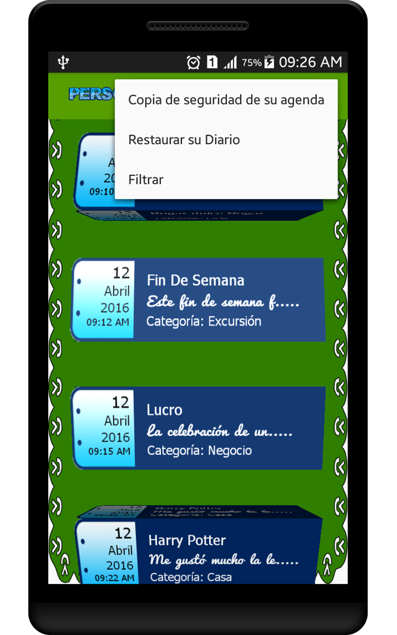Aplicación Mi Diario Personal en Amazon Appstore