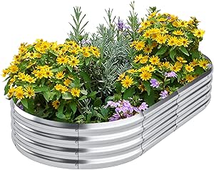 Amazon.com: JTPTU Raised Garden Bed,Galvanized Planter Boxes Outdoor ...