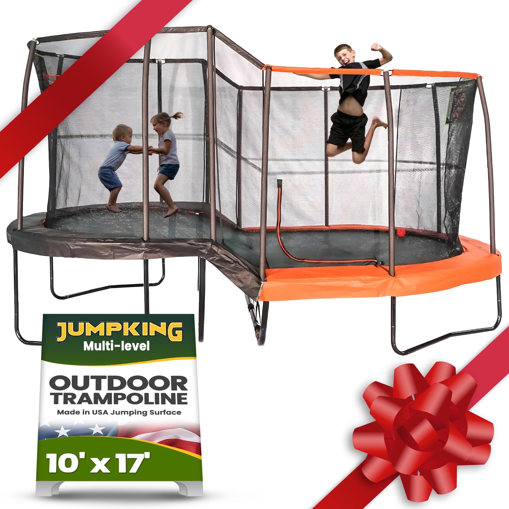 Amazon.com : JumpKing 10'x17' Multi-Level Oval Trampoline - Outdoor/Indoor Recreational ...