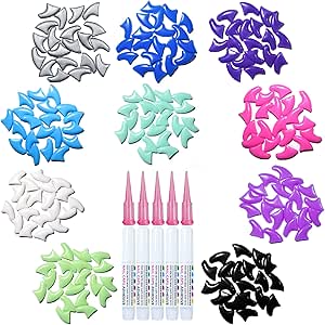 Amazon.com : MiiOUU 10x Colors / 100 pcs Cat Nail Caps | Cat Claw ...