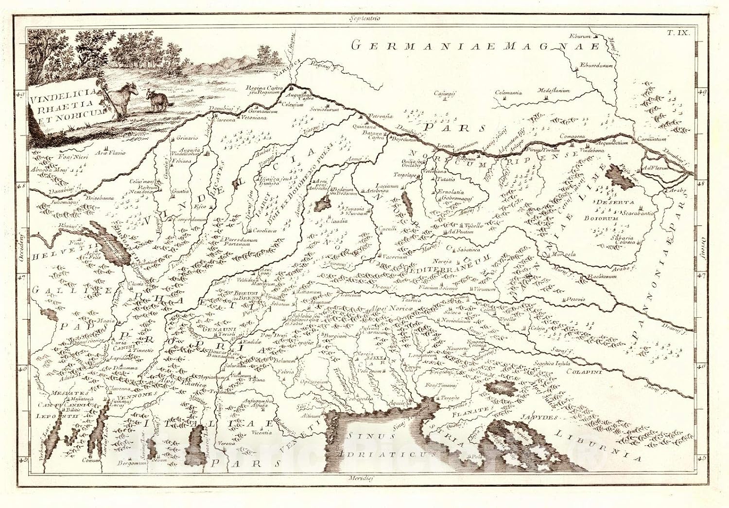 Amazon.com: Historic Map - 1774 Vindelicia Rhaetia et Noricum - Vintage ...