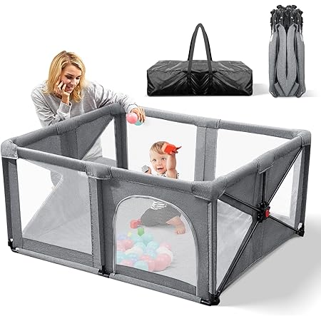 Amazon.com : Baby Playpen Foldable, Heyo.Ja Large Play Yard, Playpen ...