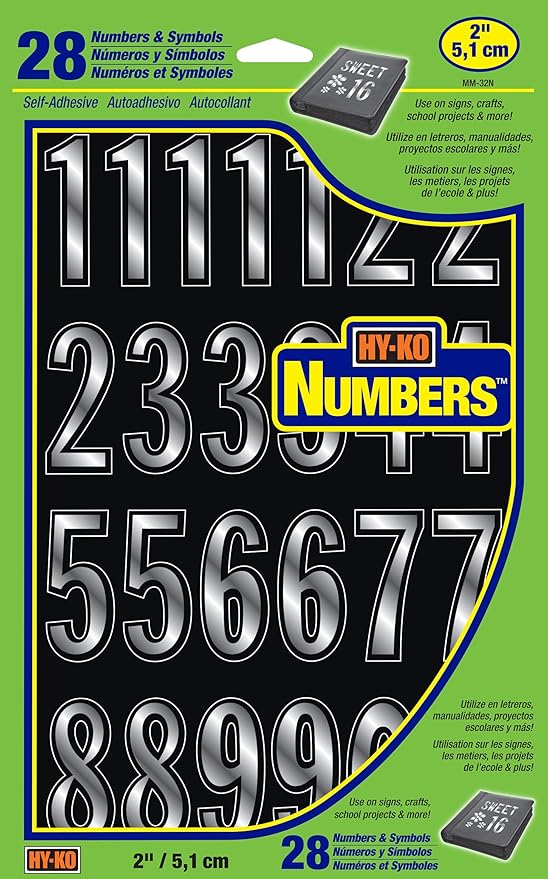 Amazon.com: Hy-Ko Packaged Numbers & Letters, DIY Address Number ...